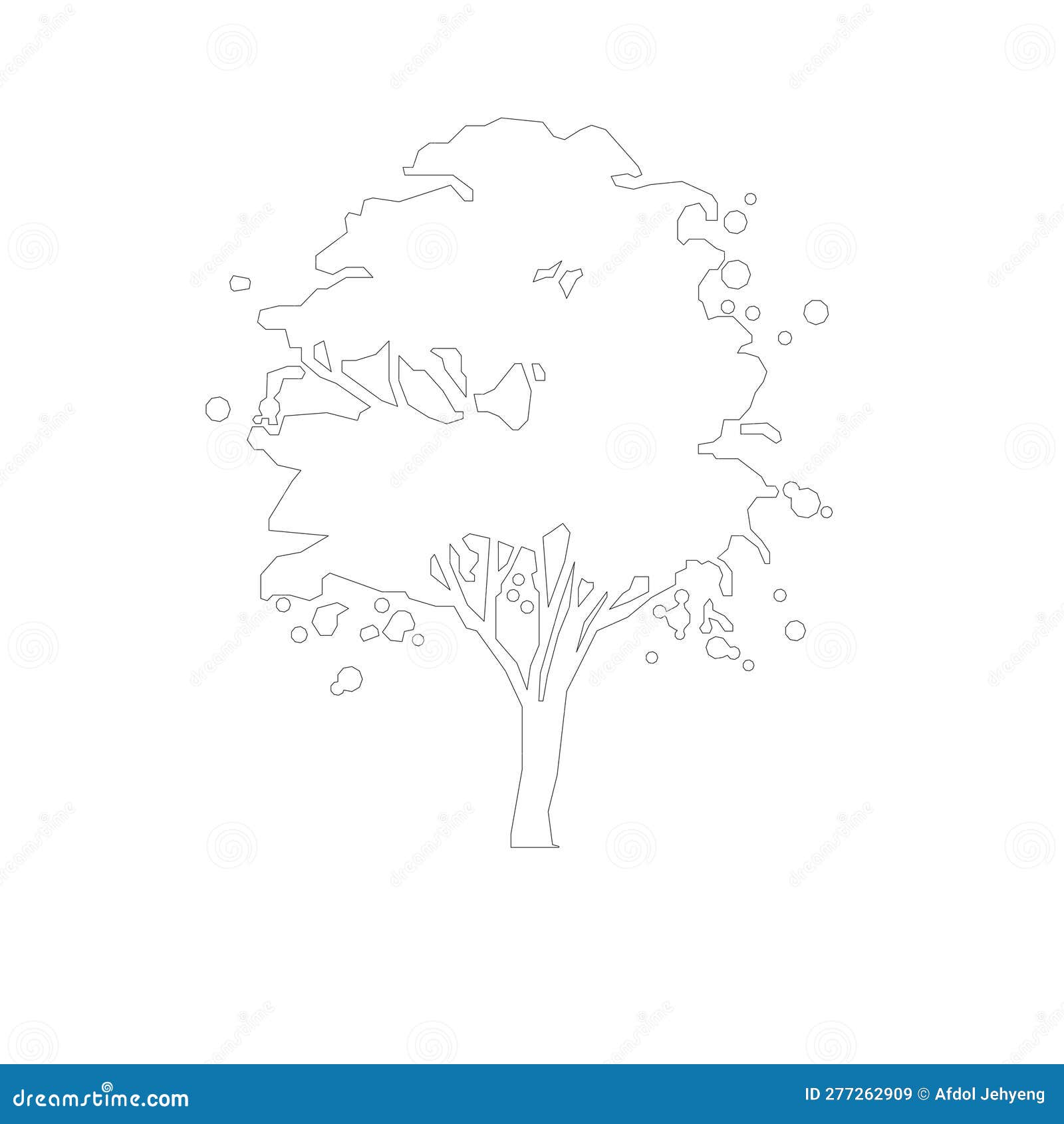 Tree Line Drawing, Side View, Graphics Trees Elements Single Object ...
