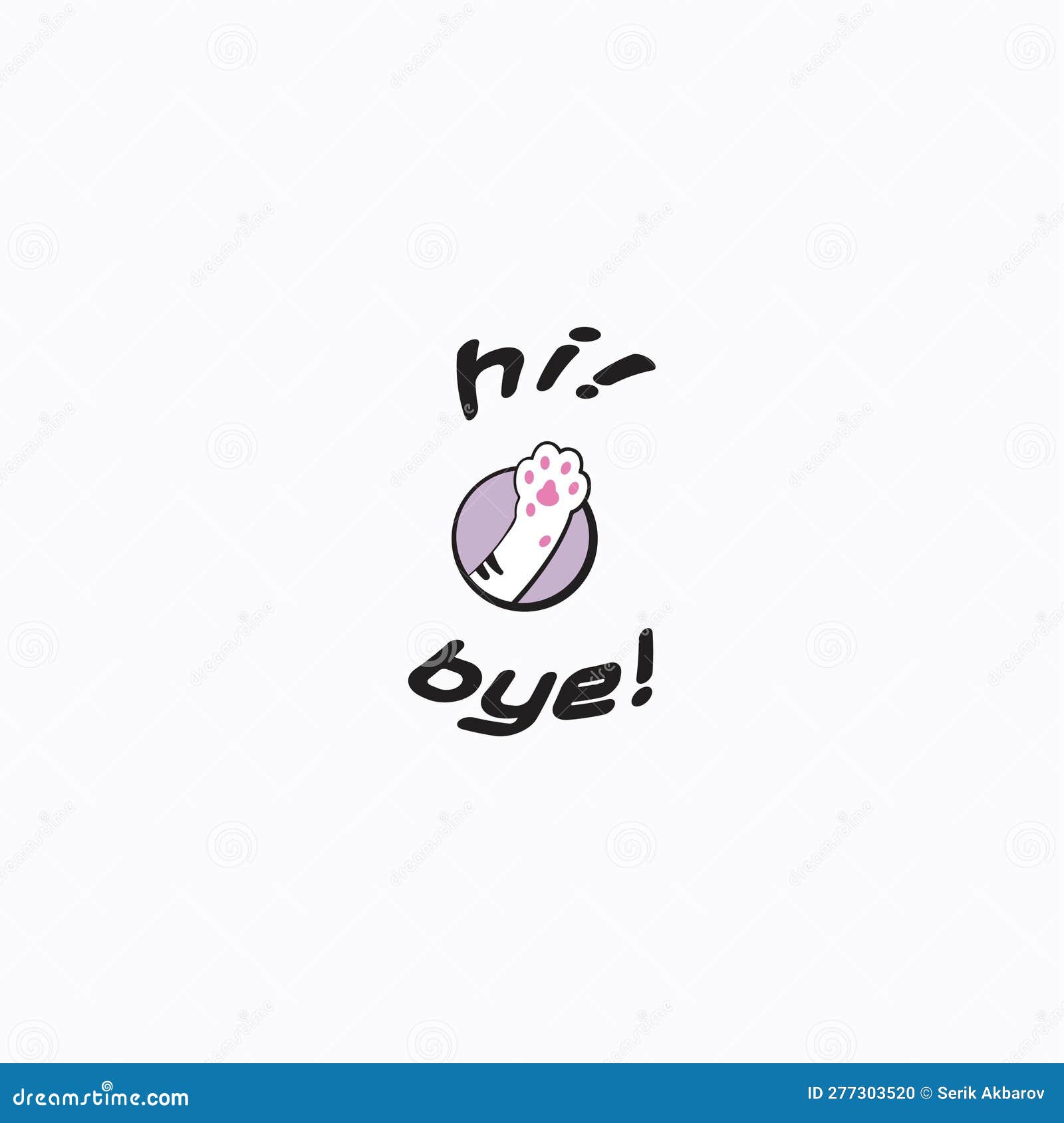 Cat farewell stock vector. Illustration of sign, drawing - 277303520