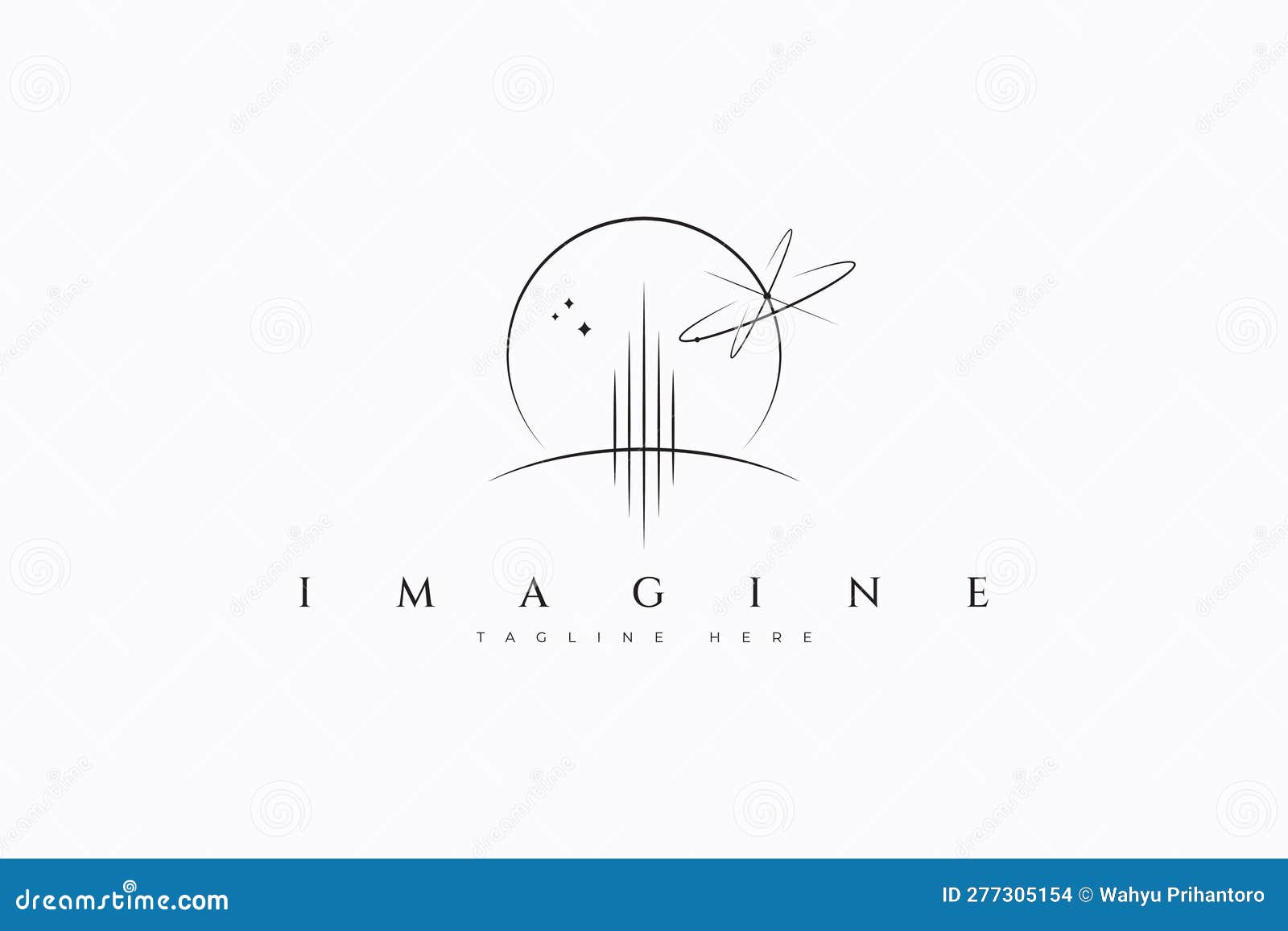 Imagine Modern Abstract Futuristic City in Space Logo Stock Vector ...