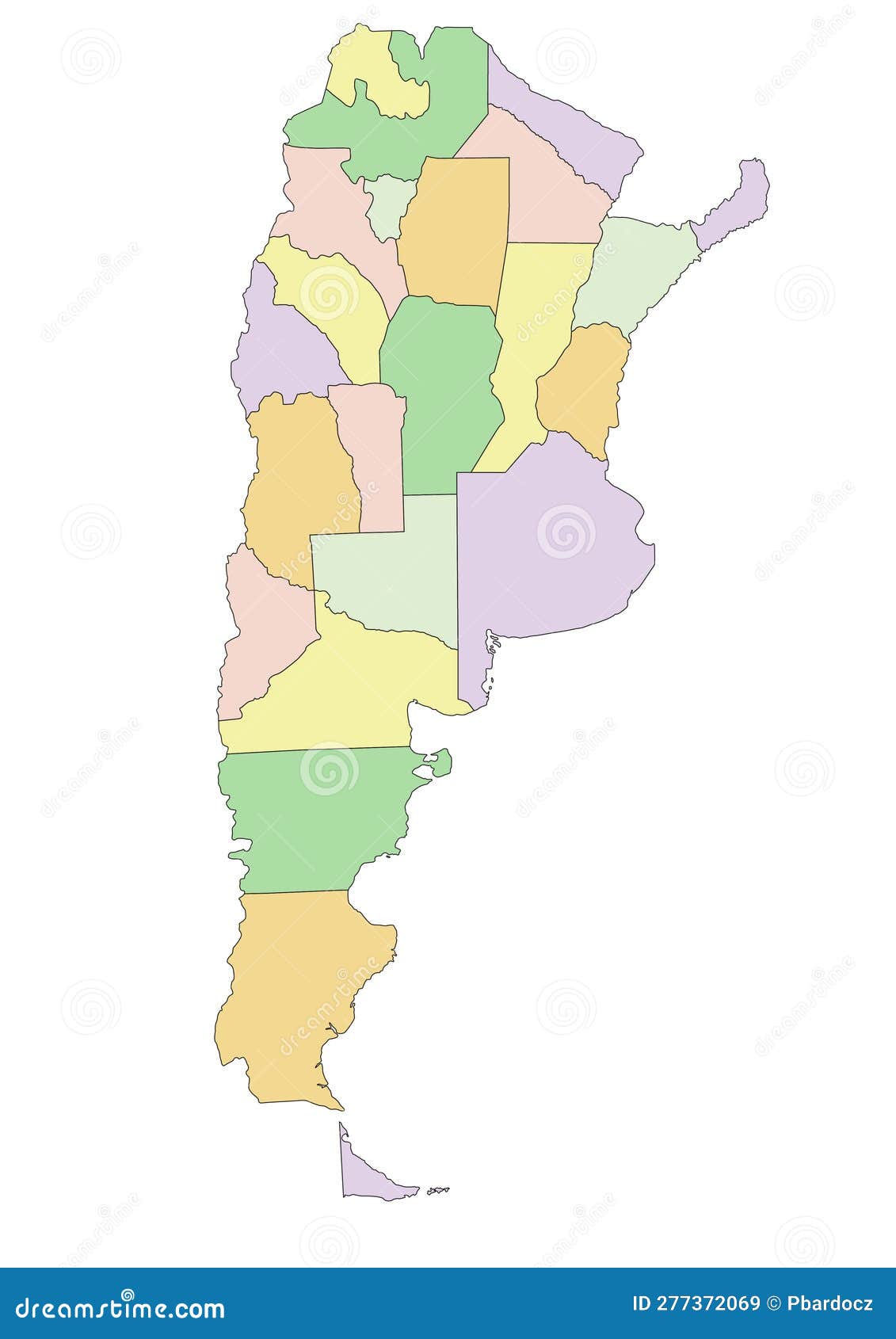 Argentina - Detailed Editable Political Map. Stock Vector ...