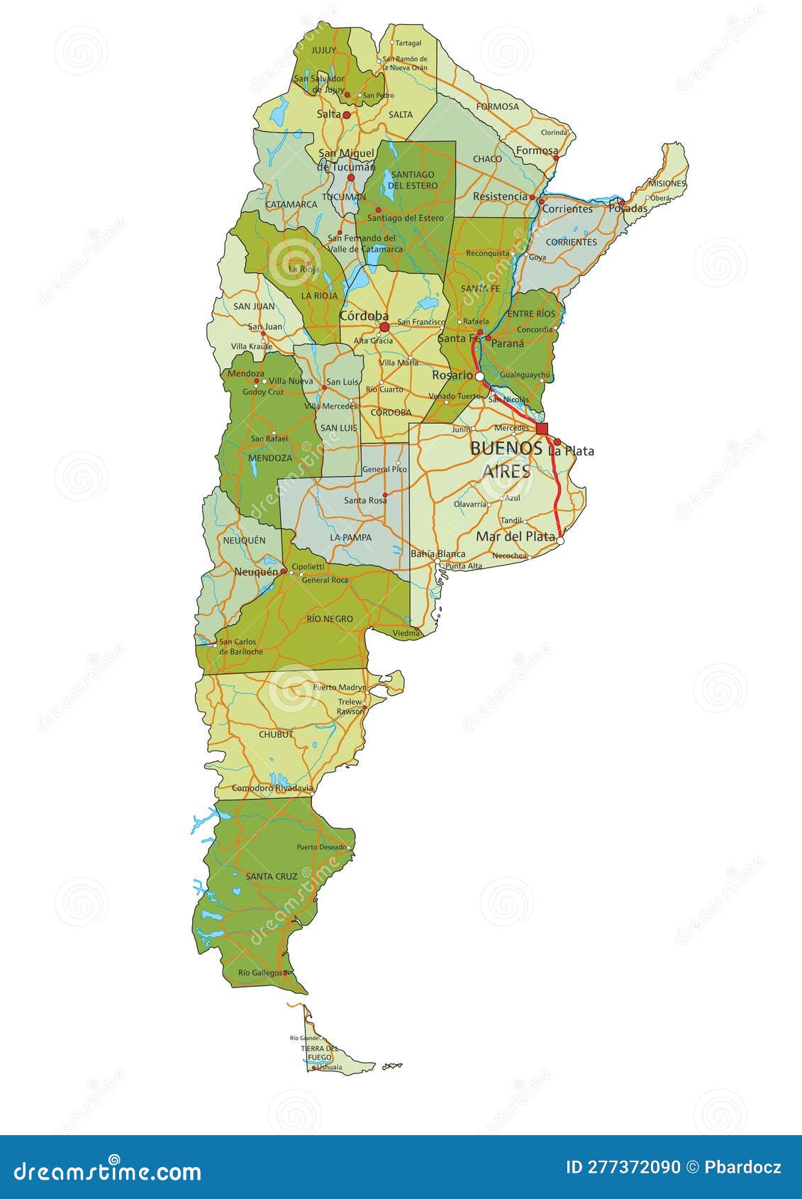 Political Map Of Argentina Cartoon Vector | CartoonDealer.com #110769227