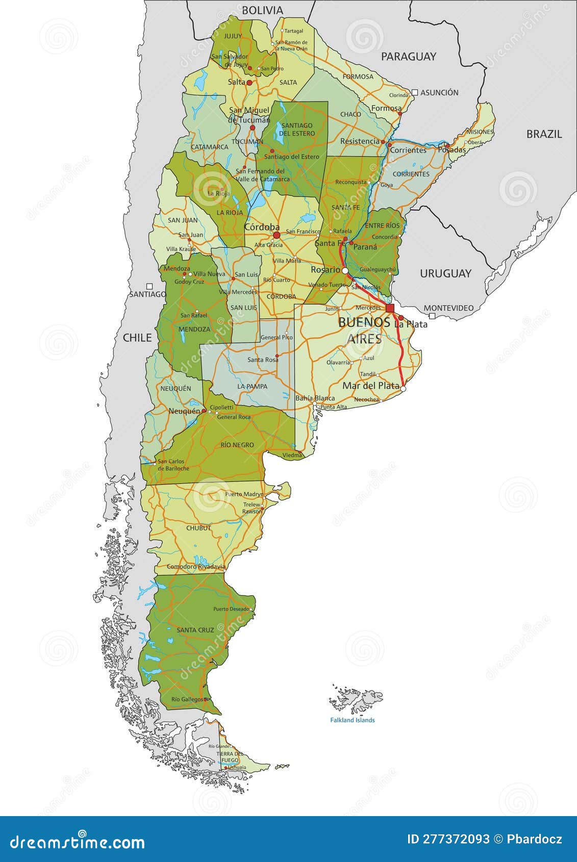 Political Map Of Argentina Cartoon Vector | CartoonDealer.com #110769227