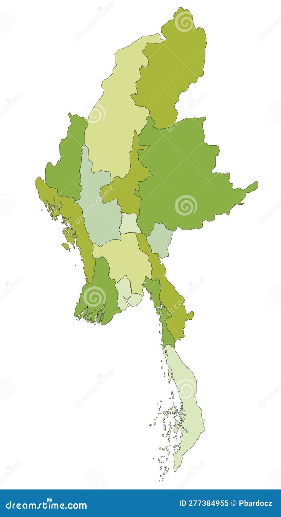 Detailed Editable Political Map with Separated Layers. Myanmar Stock ...