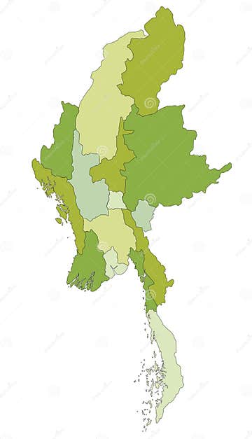 Detailed Editable Political Map with Separated Layers. Myanmar Stock ...