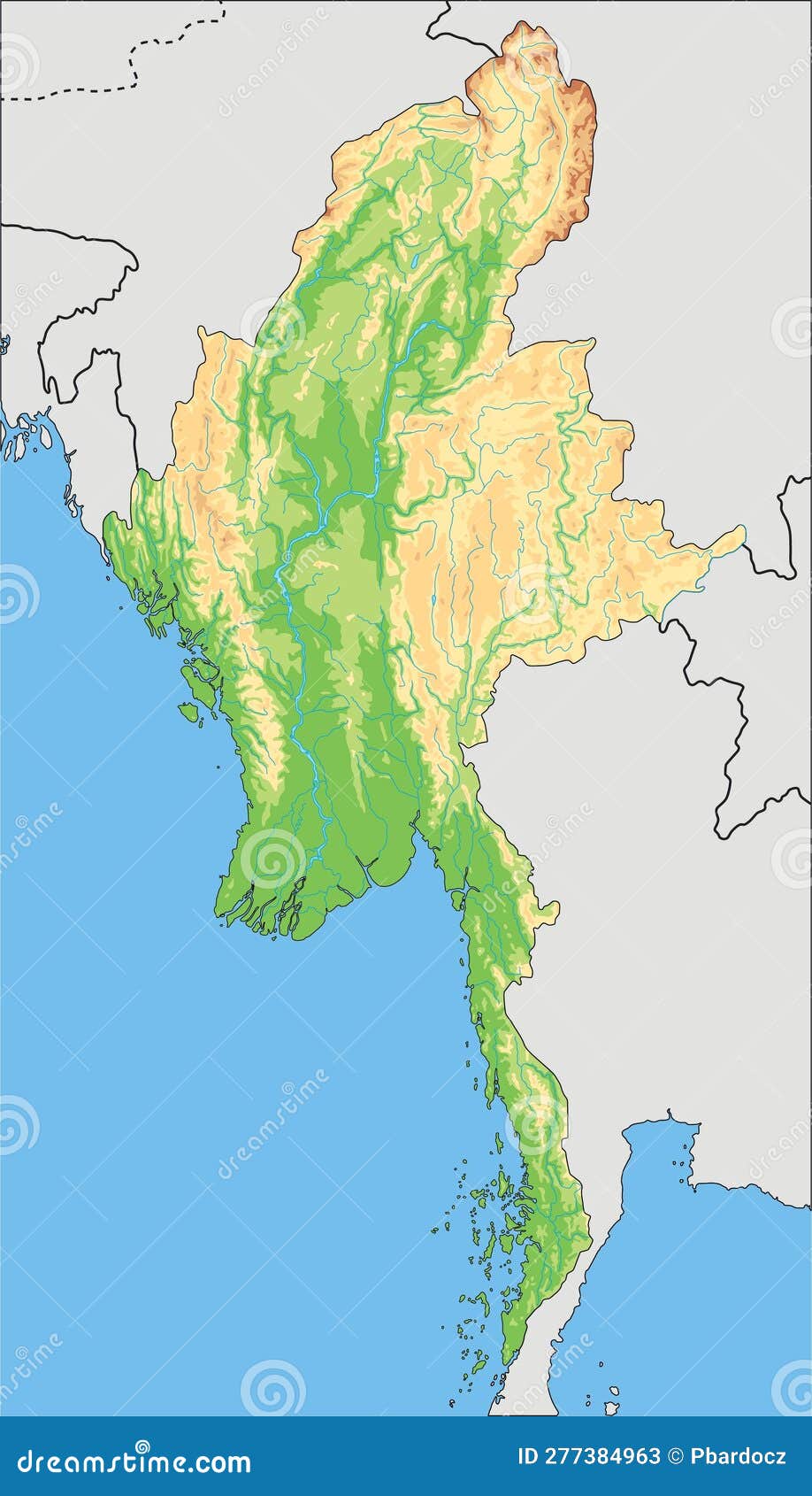 Myanmar geography map