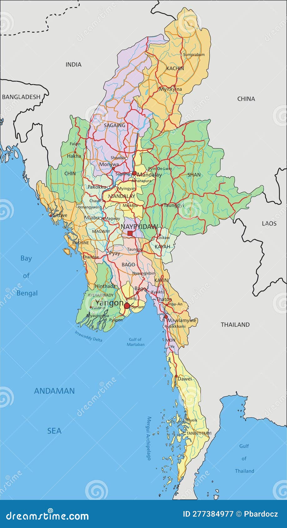 Burma Political Map Order And Download Burma Political Map