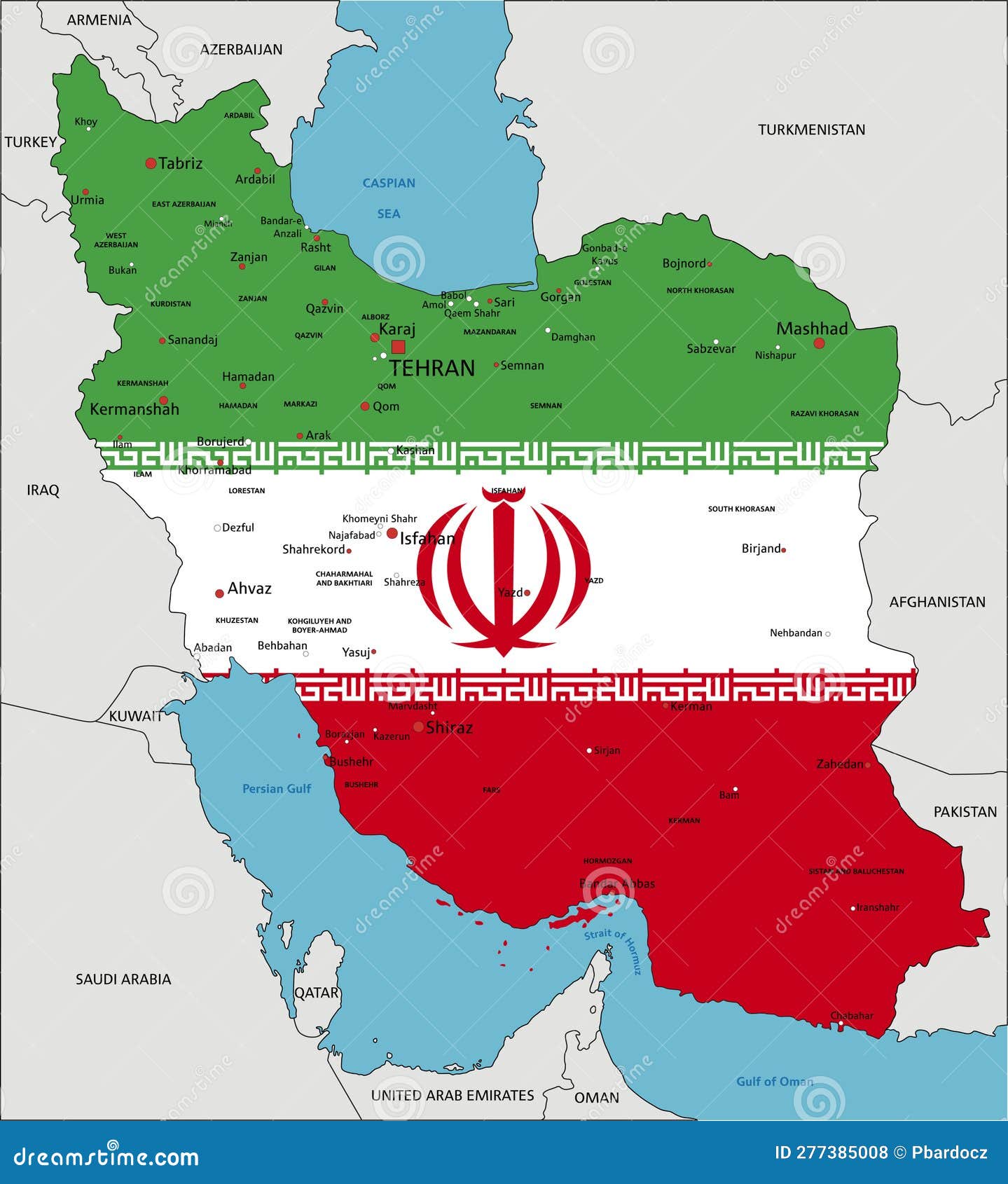 Iran - Detailed Editable Political Map With Labeling. Vector ...