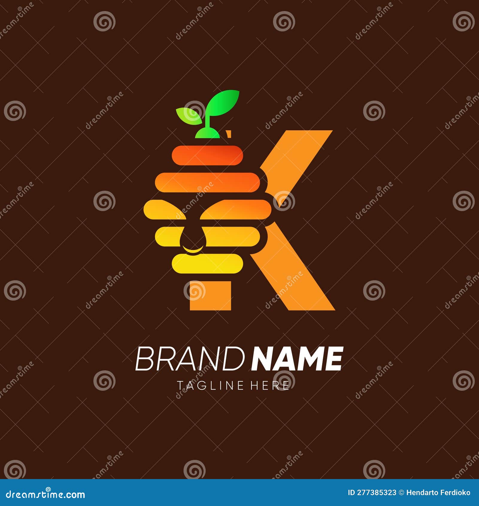 Letter K Initial Bee Hive Logo Design Vector Icon Graphic Emblem ...
