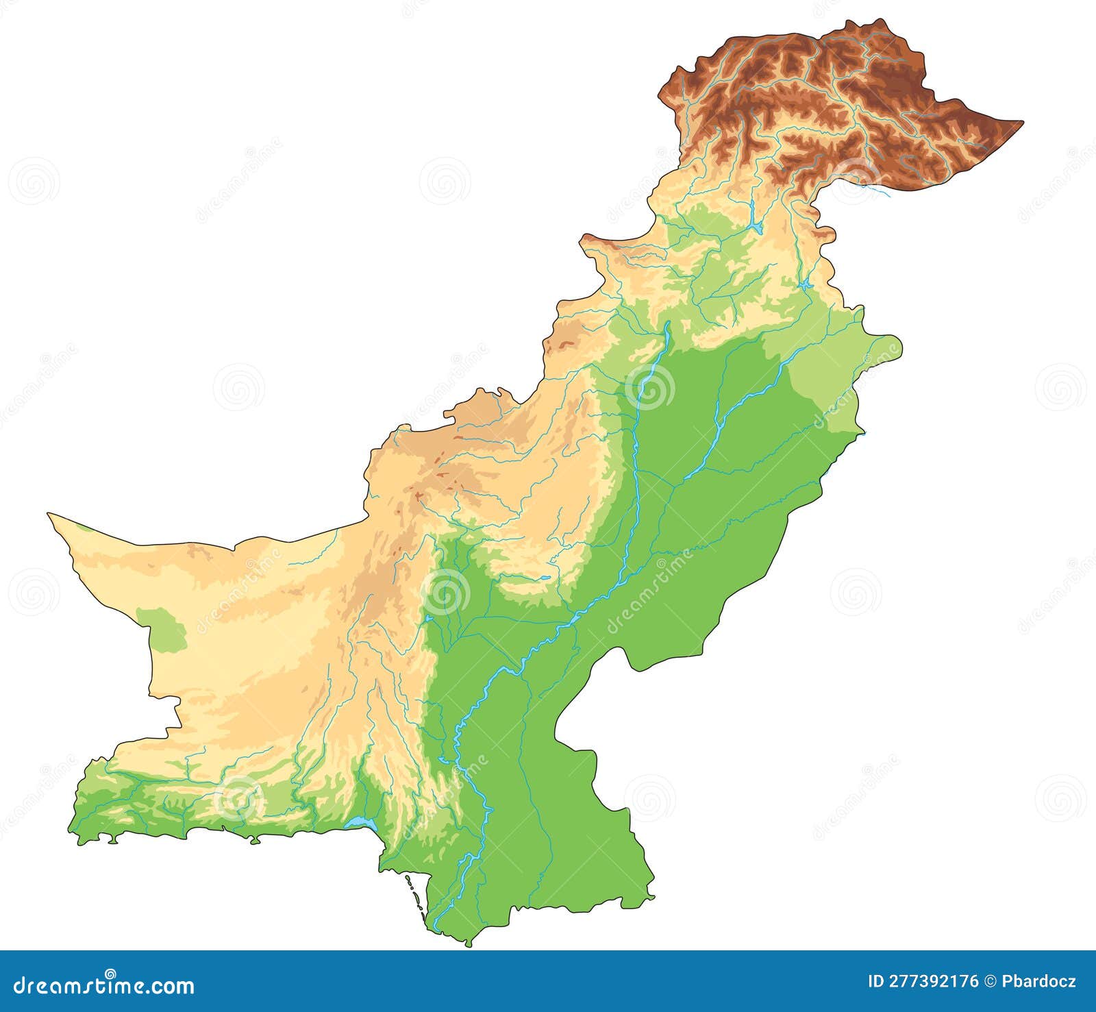 pakistan physical features simple map