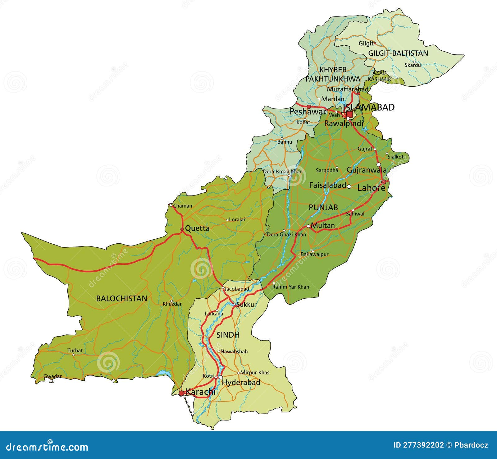 Political Map Of Pakistan On Transparent Background Cartoon Vector ...