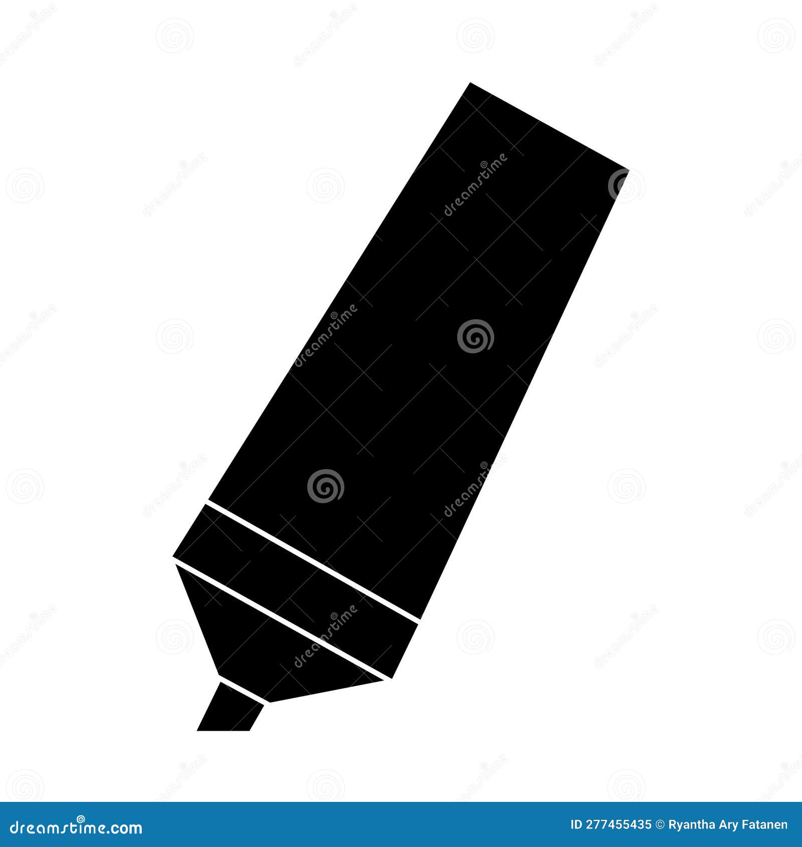 Highlighter Symbol in Glyph Style Stock Vector - Illustration of pencil ...