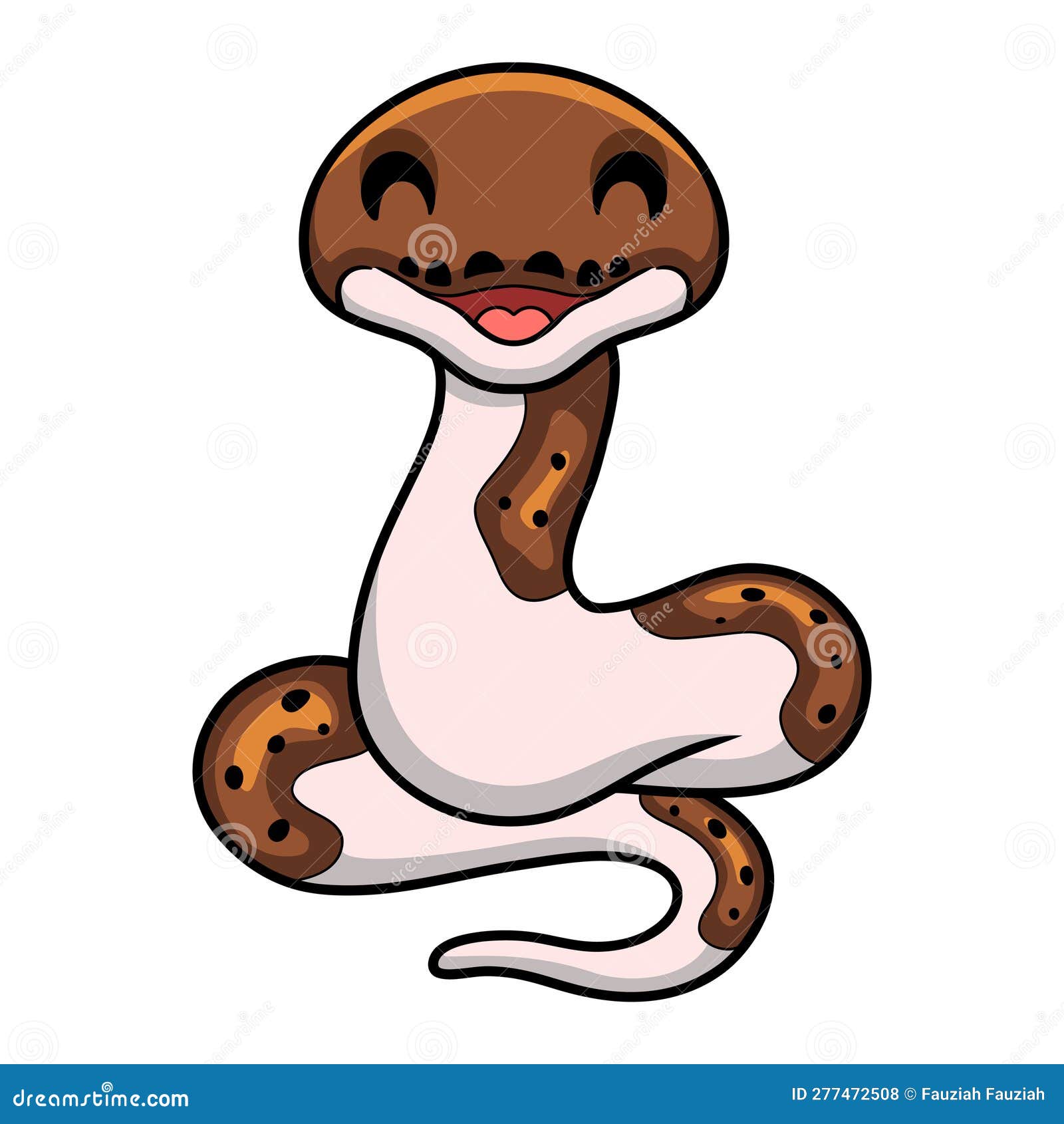 Cute Pied Reticulated Python Cartoon Stock Vector - Illustration of ...