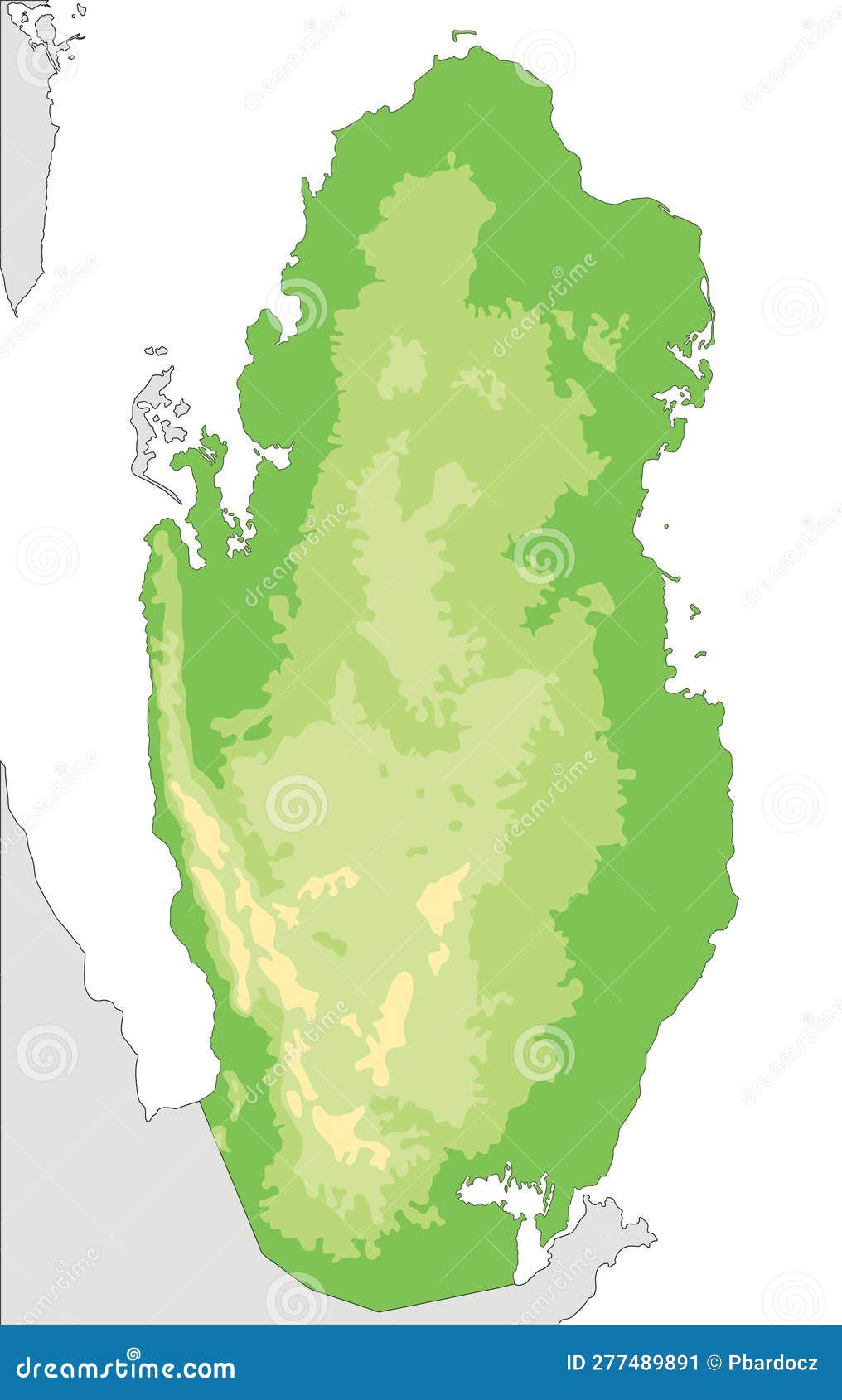 Detailed Qatar Physical Map. Stock Vector - Illustration of geography ...