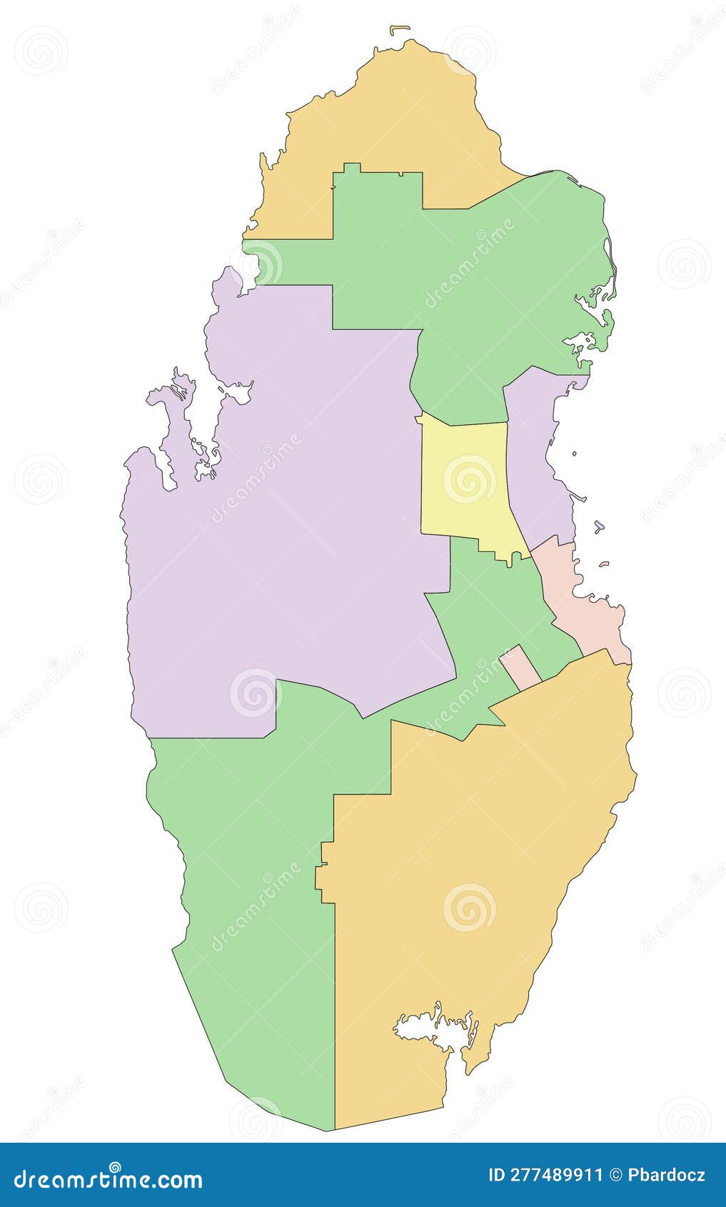 Qatar - Detailed Editable Political Map. Stock Vector - Illustration of ...