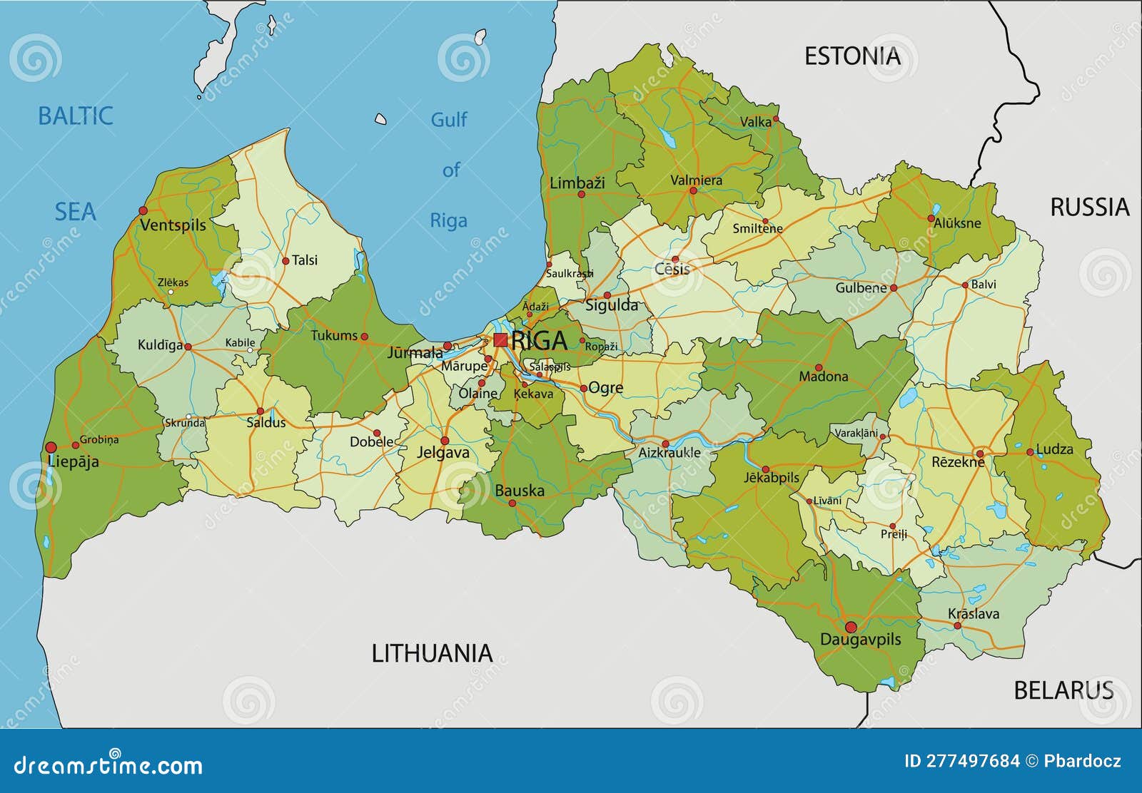 Political Map Of Latvia Isolated On Transparent Background Cartoon ...