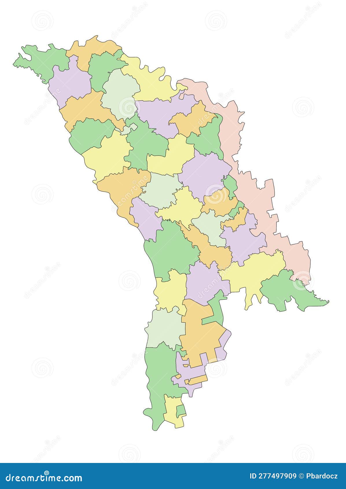Moldova - Detailed Editable Political Map. Stock Vector - Illustration ...