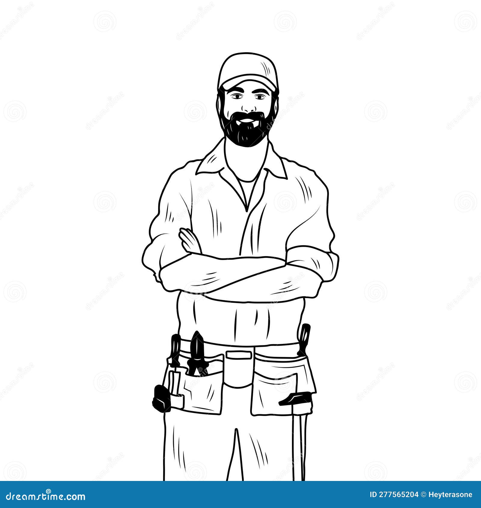 Handyman Vector Stock Illustration, Handyman Line Art Stock Vector ...
