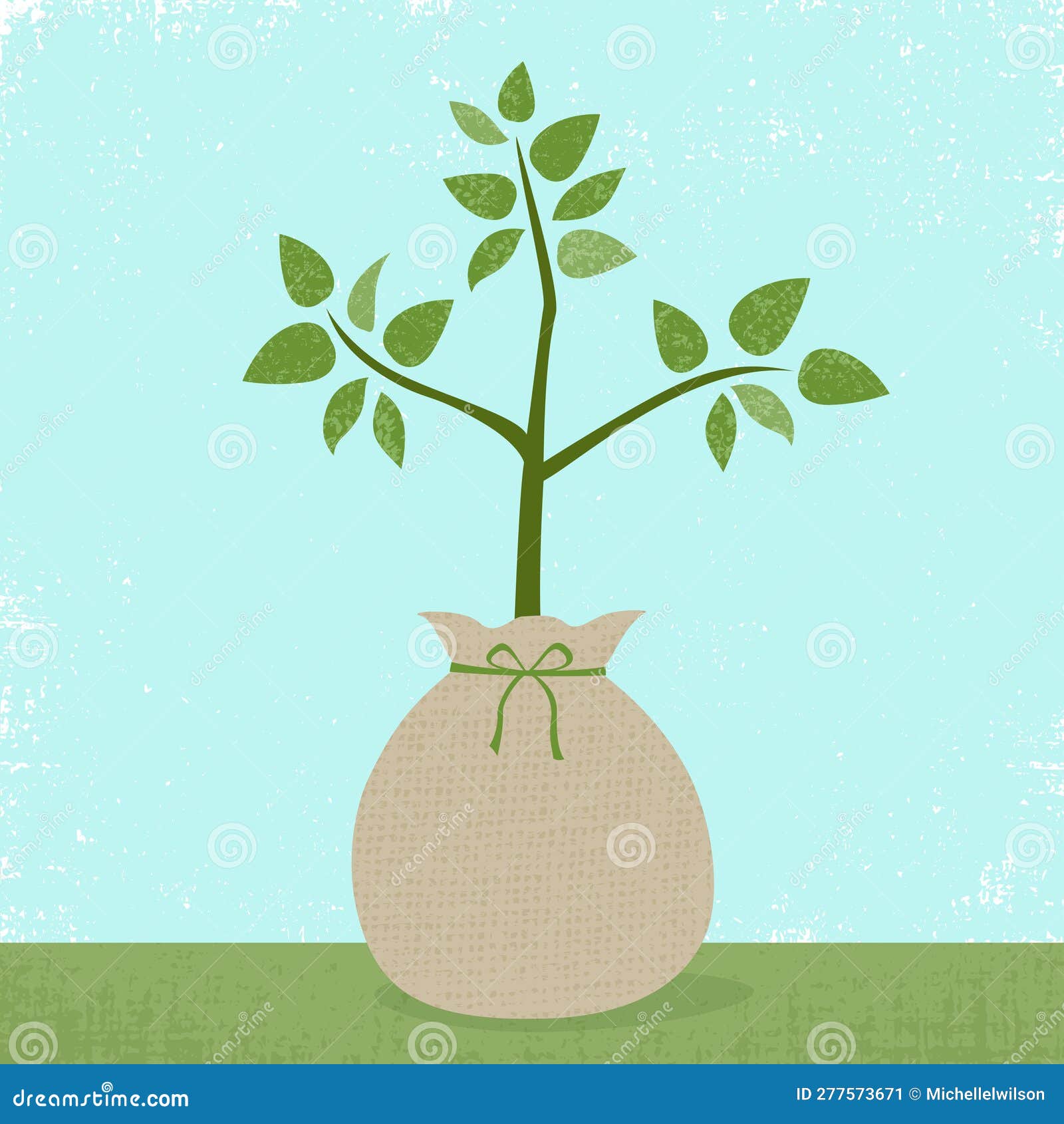 Tree Sapling With Green Leaves And Root System Cartoon Vector ...
