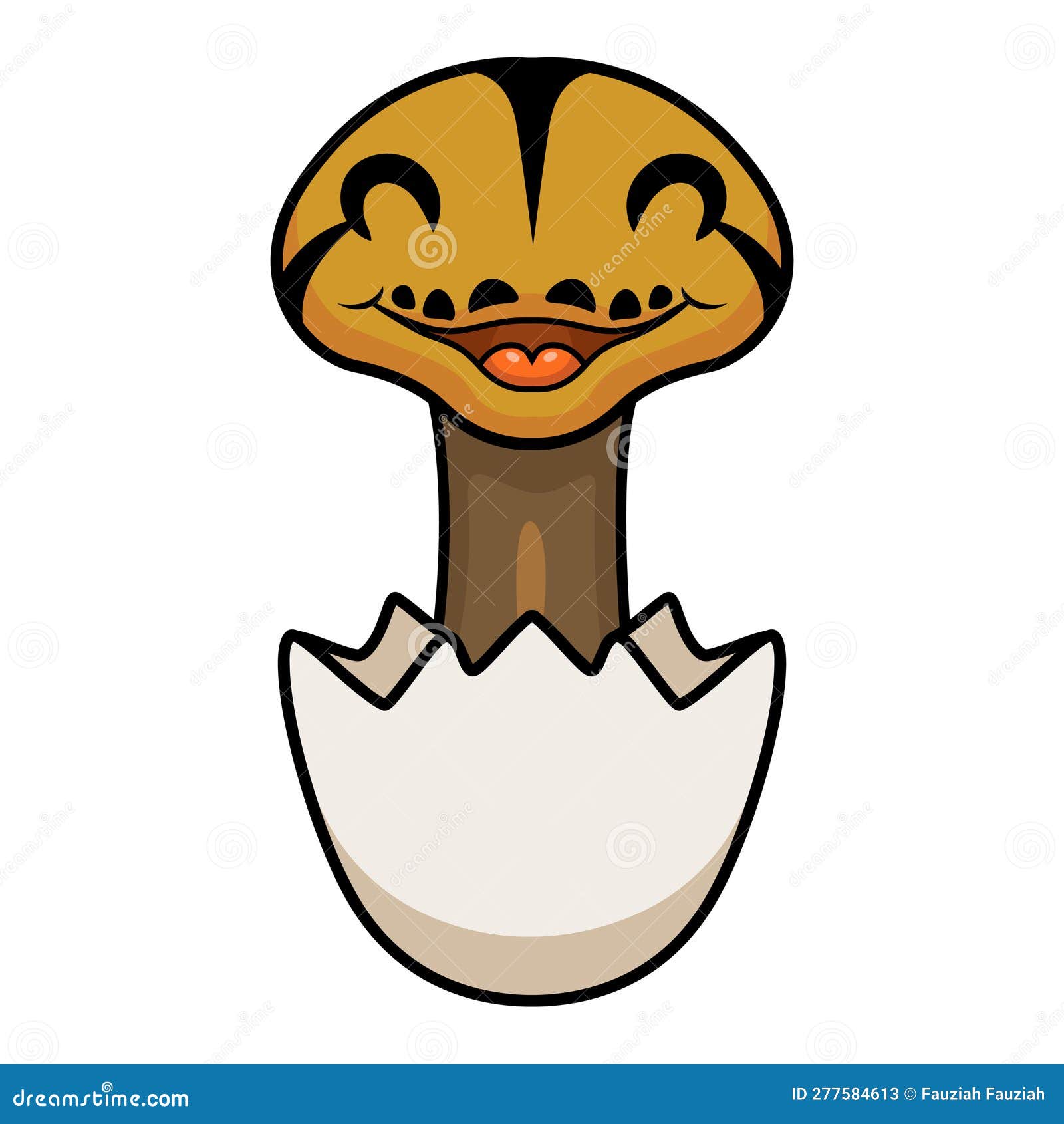 Cute Golden Child Reticulated Python Cartoon Inside an Egg Stock Vector ...