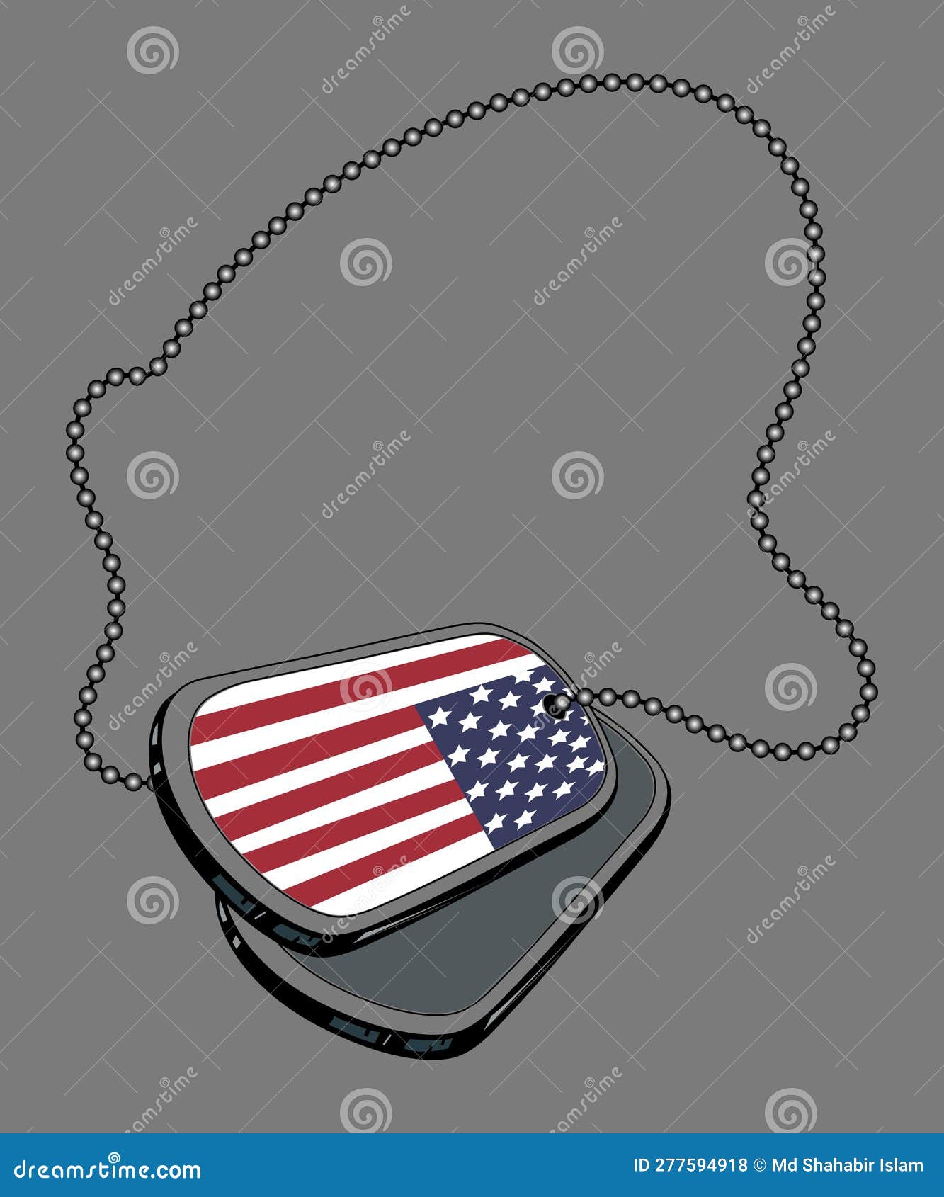USA Flag on a Steel Dog Tag, USA Dog Tag Stock Vector - Illustration of ...