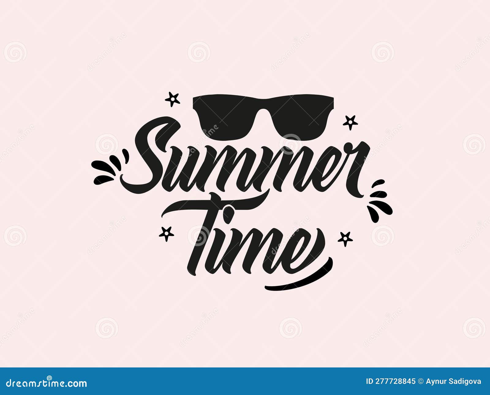Lettering with Phrase Summer Time. Hand Written Script Modern ...