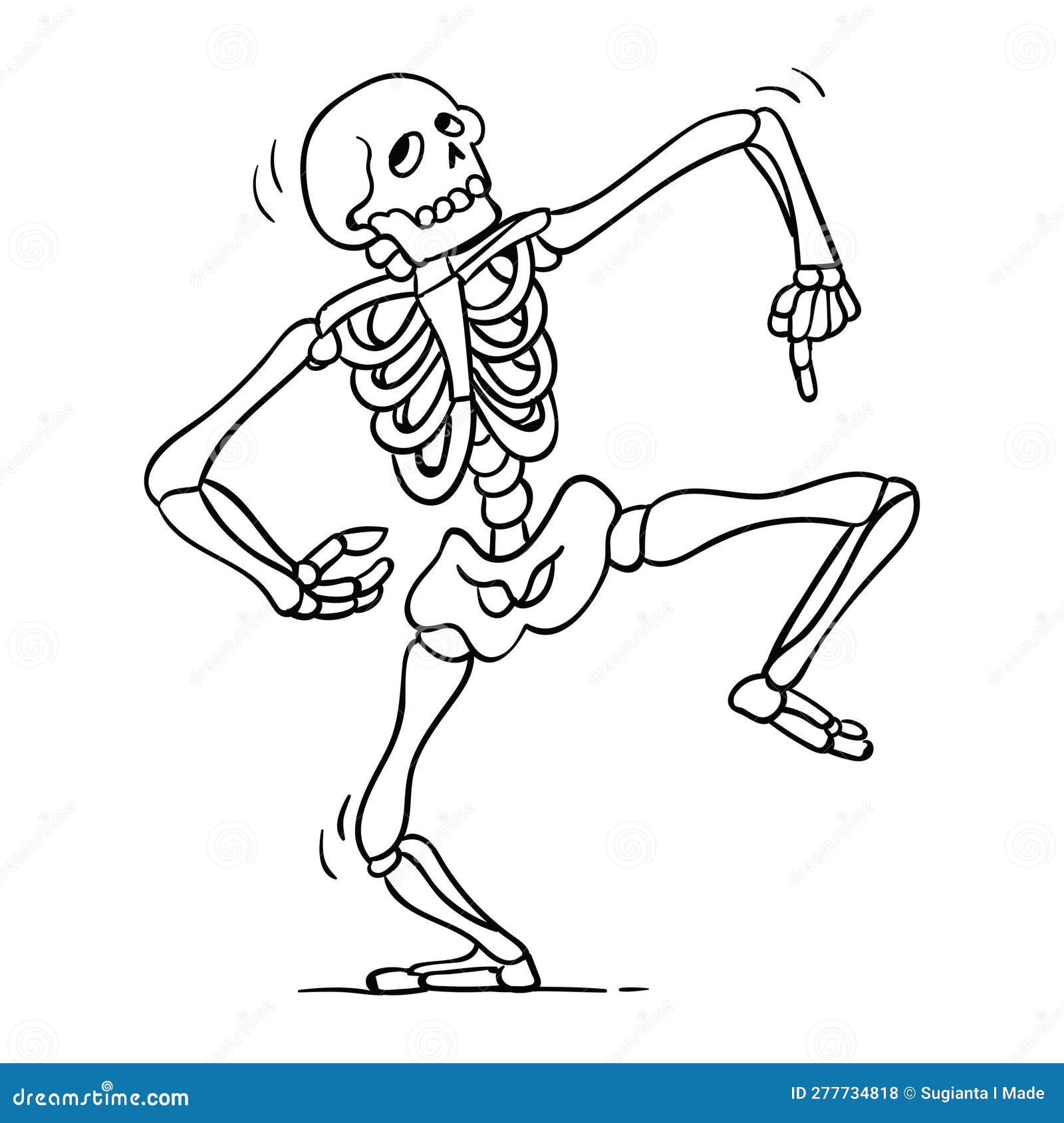 Dancing skull vector. stock vector. Illustration of pupmhalloween ...