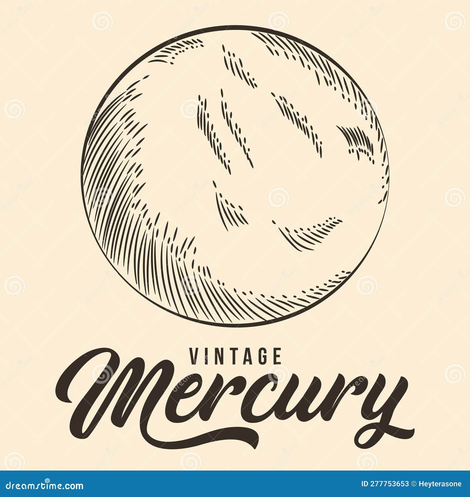 Vintage Hand Drawing Mercury Sketch Vector Stock Illustration Stock ...