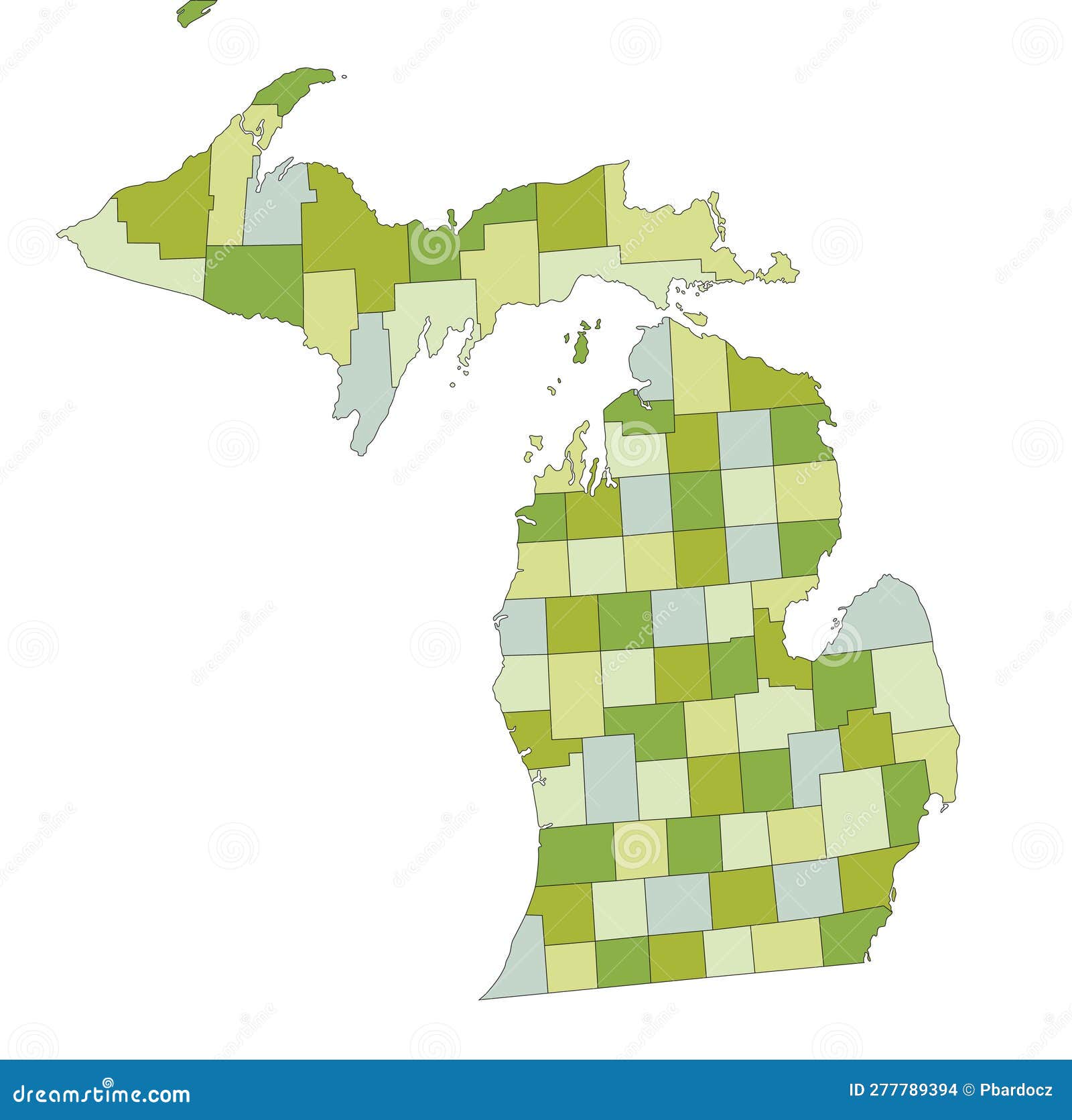 Detailed Editable Political Map with Separated Layers. Michigan Stock ...