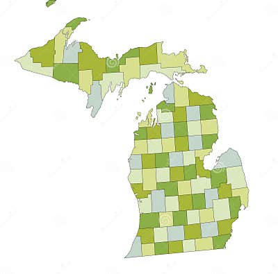 Detailed Editable Political Map with Separated Layers. Michigan Stock ...