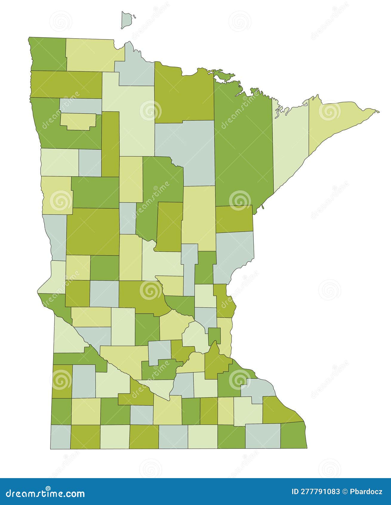 Detailed Editable Political Map with Separated Layers. Minnesota Stock ...