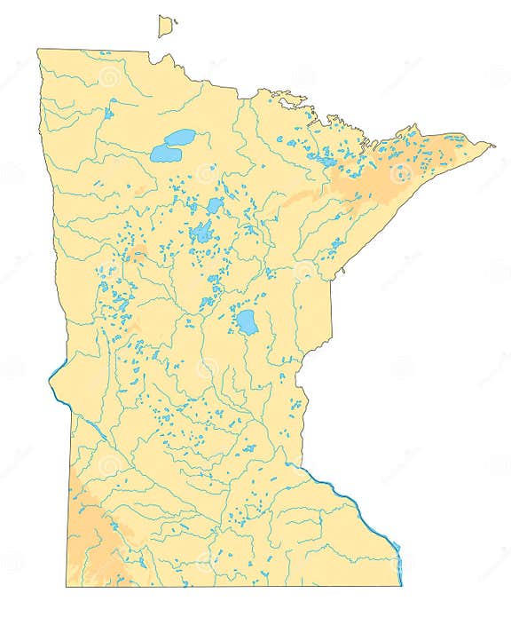 Detailed Minnesota Physical Map. Stock Vector - Illustration of ...