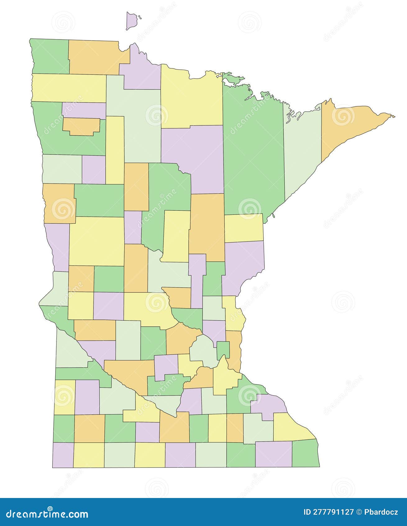 Minnesota - Detailed Editable Political Map. Stock Vector ...