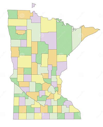 Minnesota - Detailed Editable Political Map. Stock Vector ...