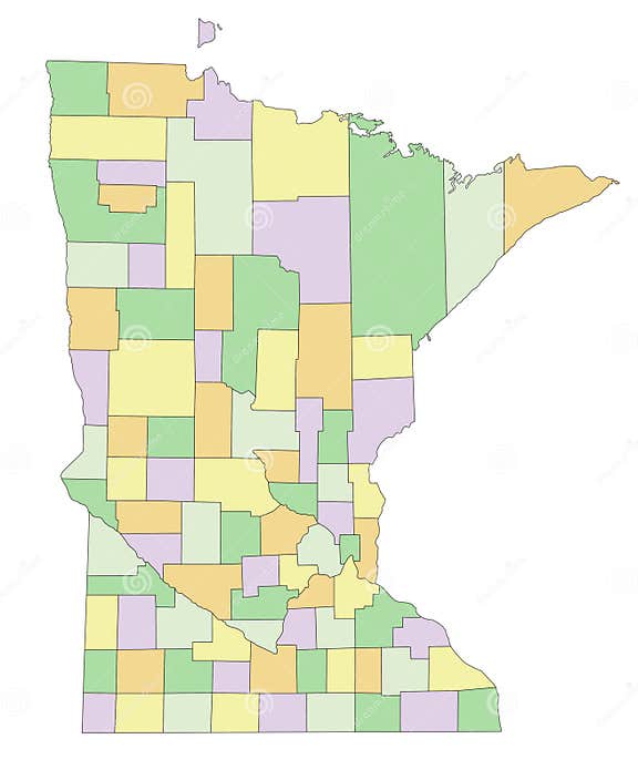 Minnesota - Detailed Editable Political Map. Stock Vector ...