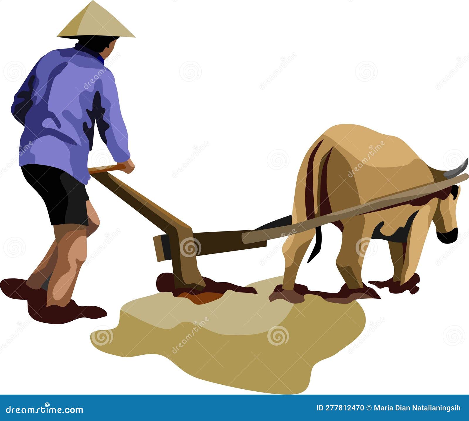 Plowing Field With Tractor. Farmer In Uniform On Wheeled Machine Plows ...