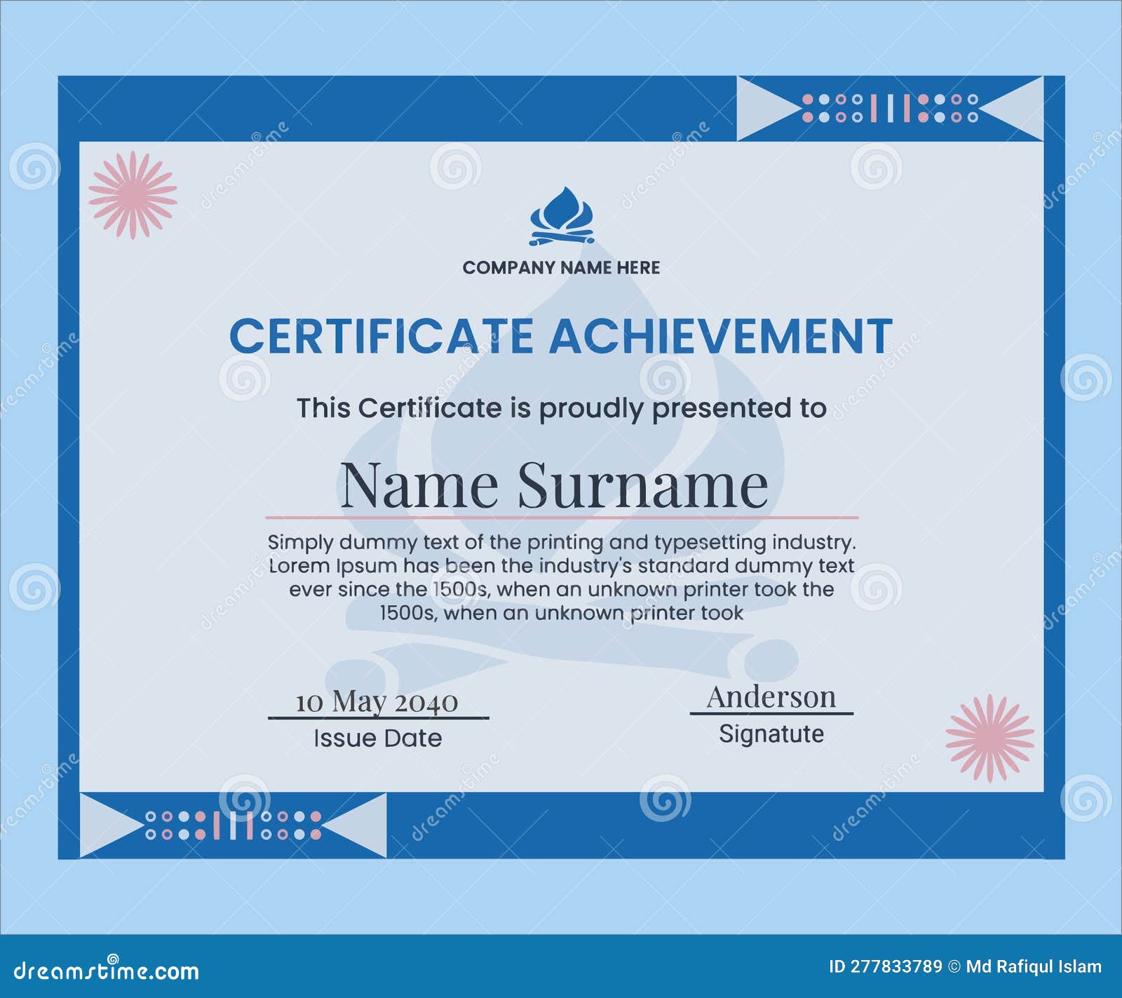Elegant Certificate of Achievement Template. Modern and Trendy Design ...