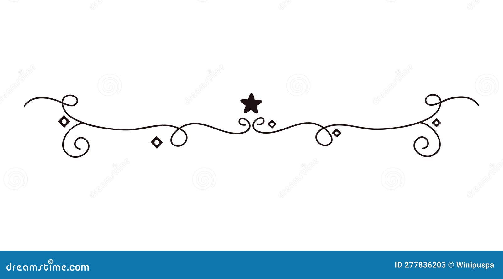 Vintage Divider Element. Black Thin-line Ornate Design Element ...