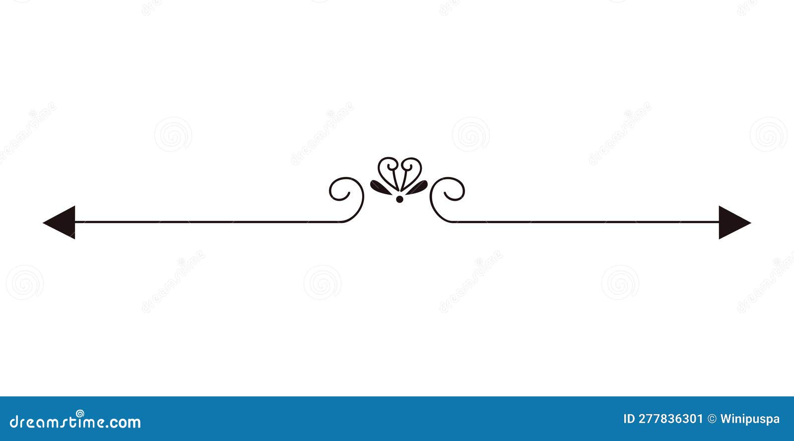 Vintage Divider Element. Black Thin-line Ornate Design Element ...