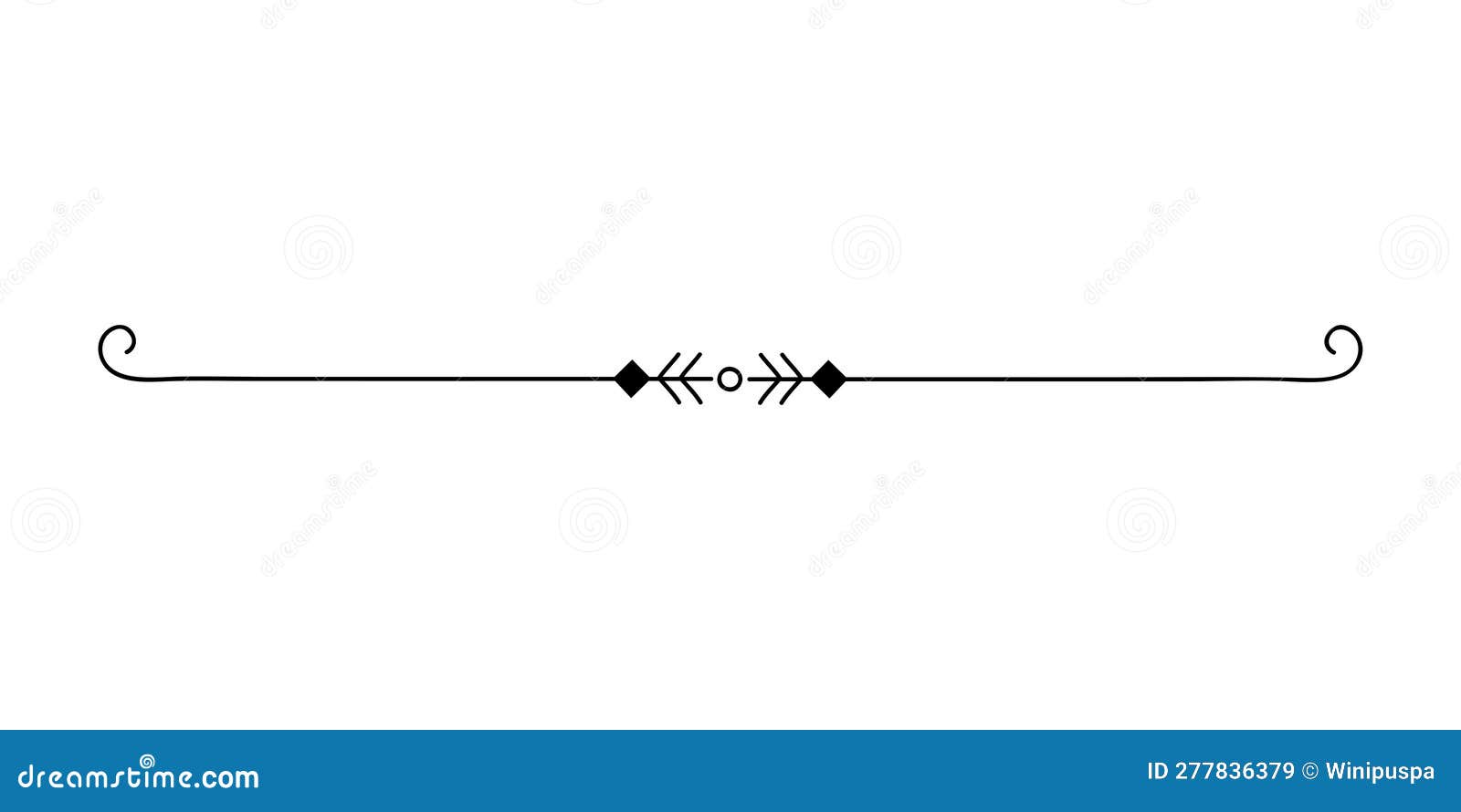 Vintage Divider Element. Black Thin-line Ornate Design Element ...