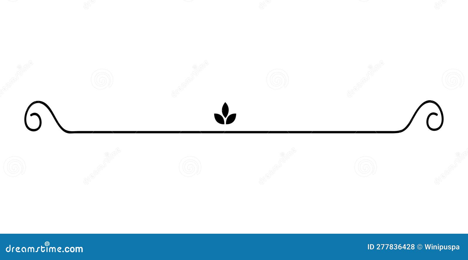 Vintage Divider Element. Black Thin-line Ornate Design Element ...