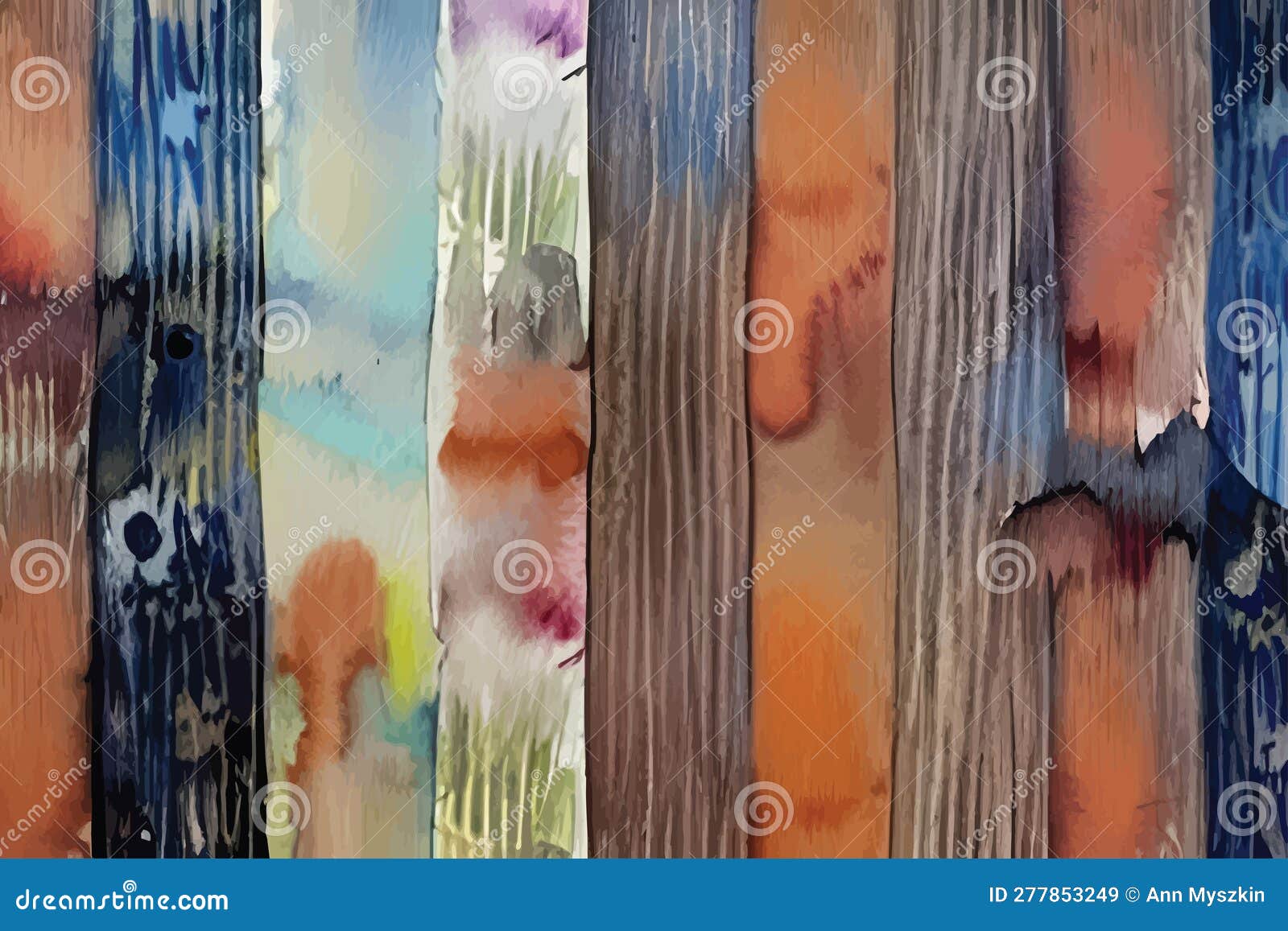 Vector Watercolor Illustration Colorful Wood Pattern Background Stock ...