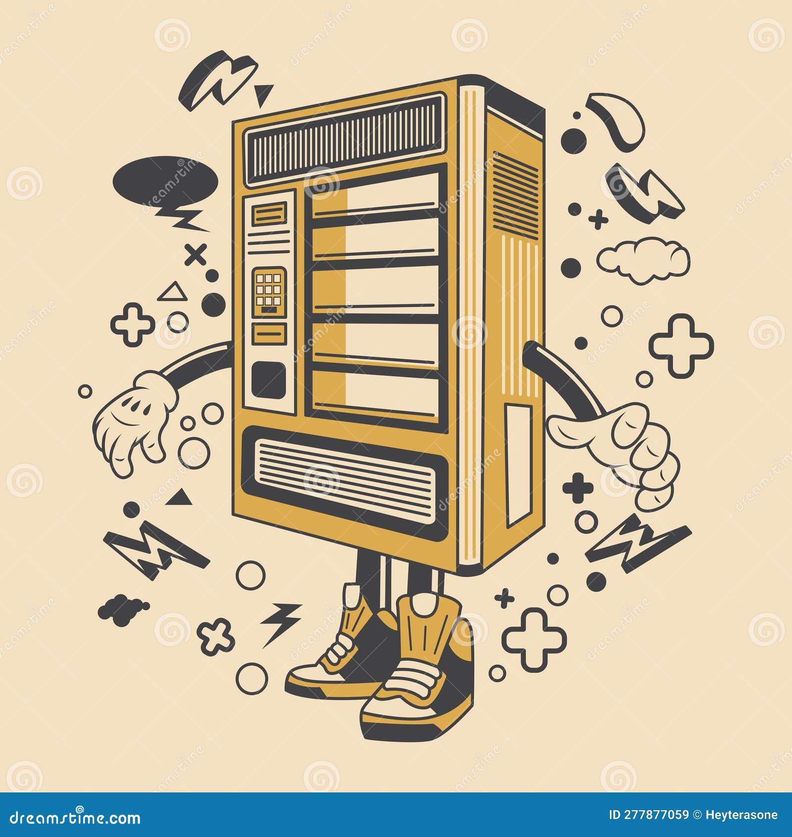Vending Machine Cartoon Character Vector Illustration Stock Vector ...