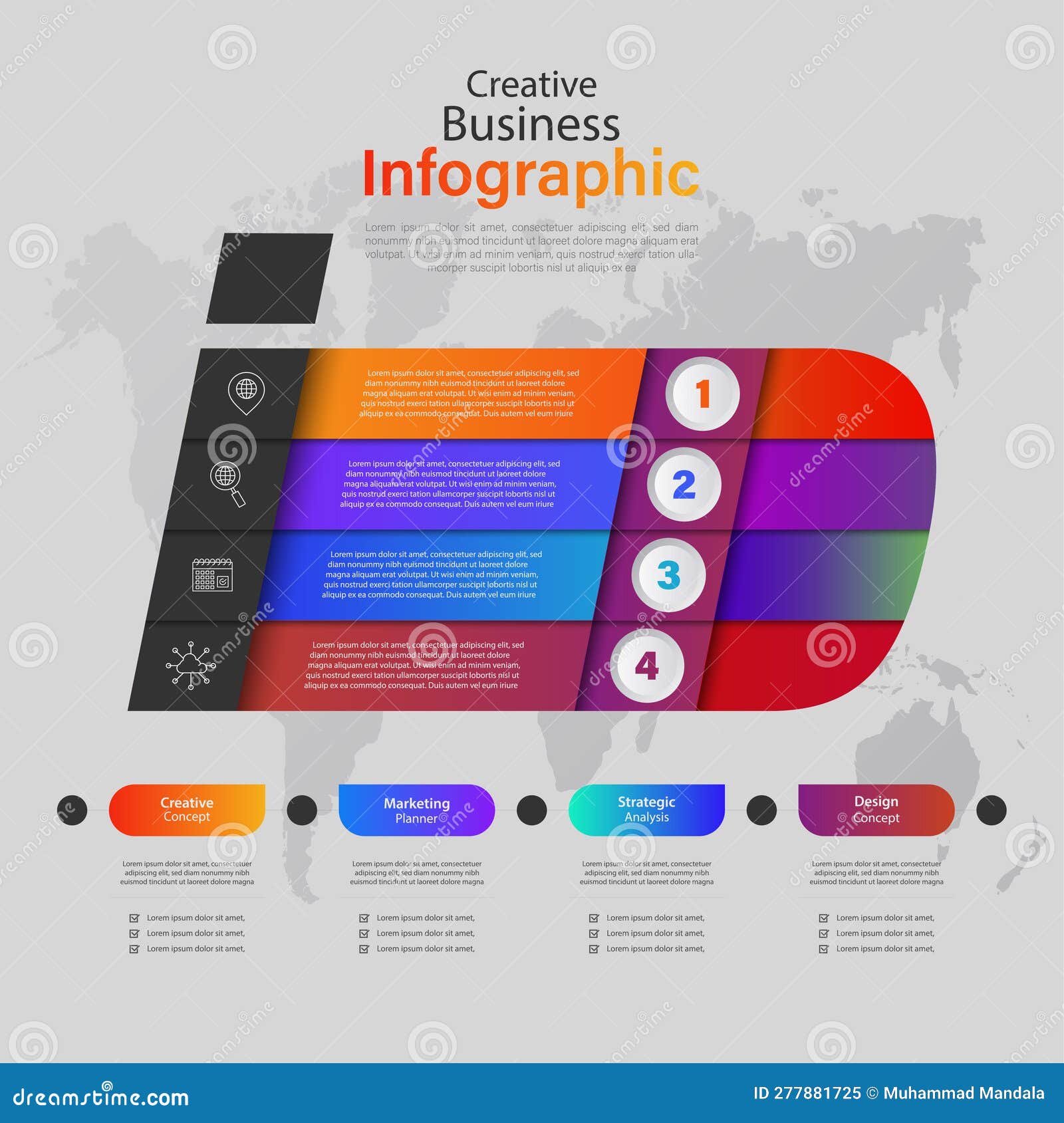 Letter I Business Infographic. Vector Template for Presentation Stock ...