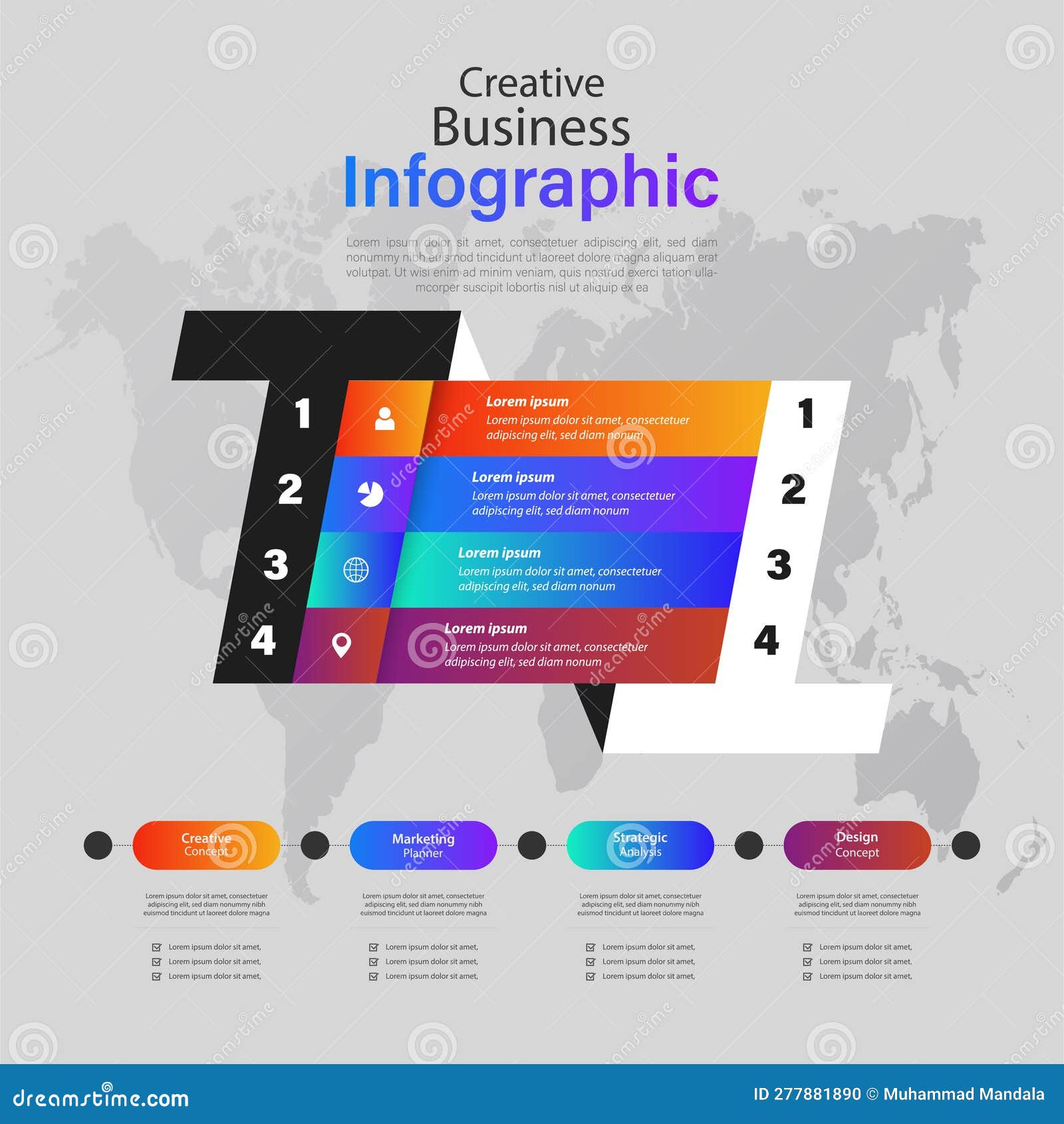 Letter T Business Infographic. Vector Template for Presentation Stock ...