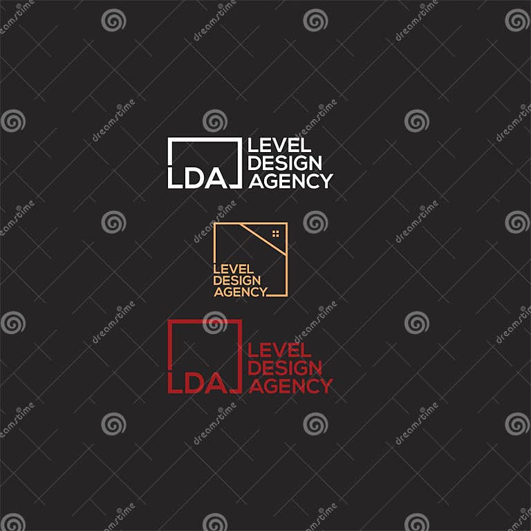LDA Logo and Graphics Design Vector Art, Icons on Black Background ...