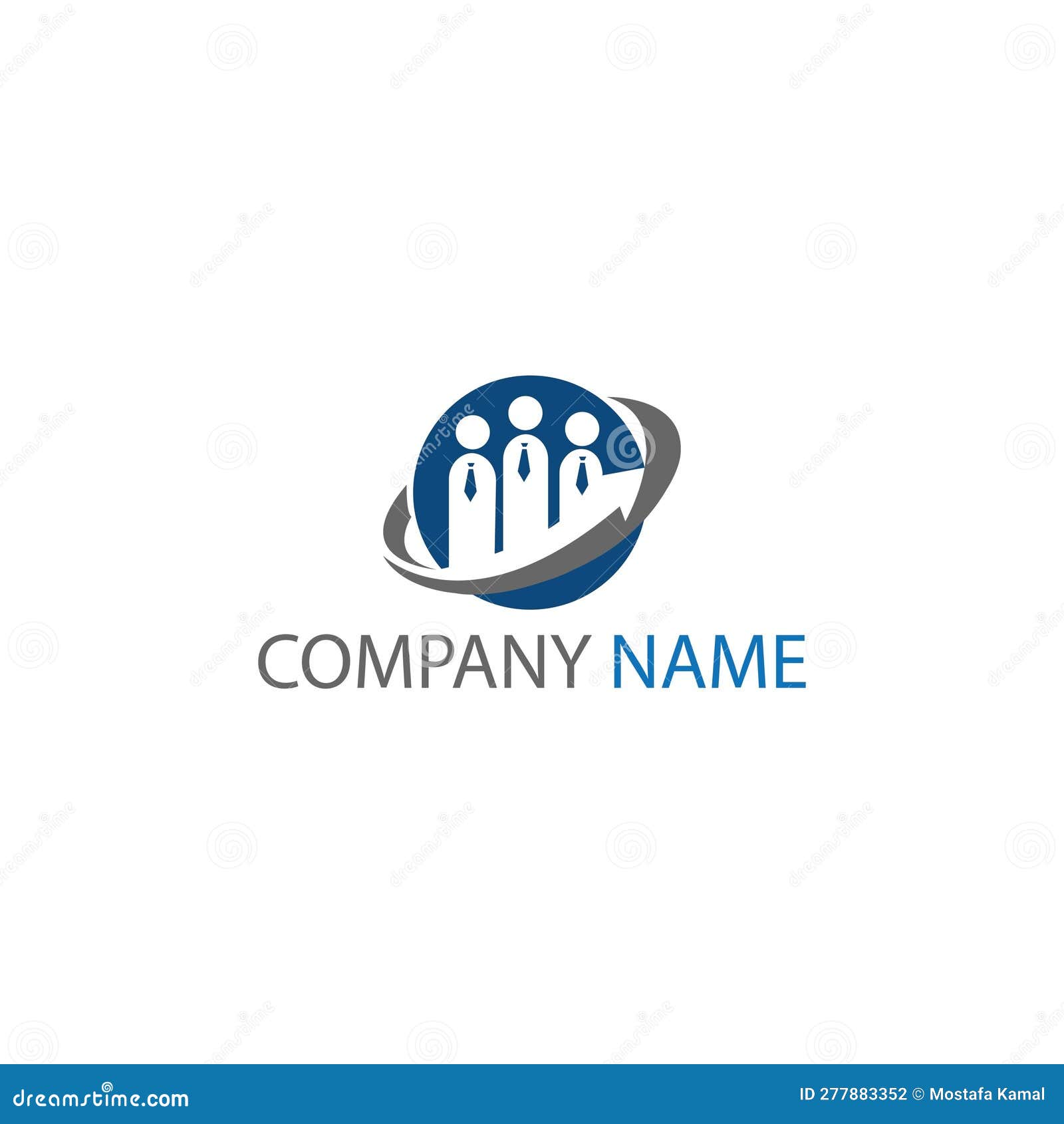 Blue Partner Network Logo Design Template. Team of Three People ...