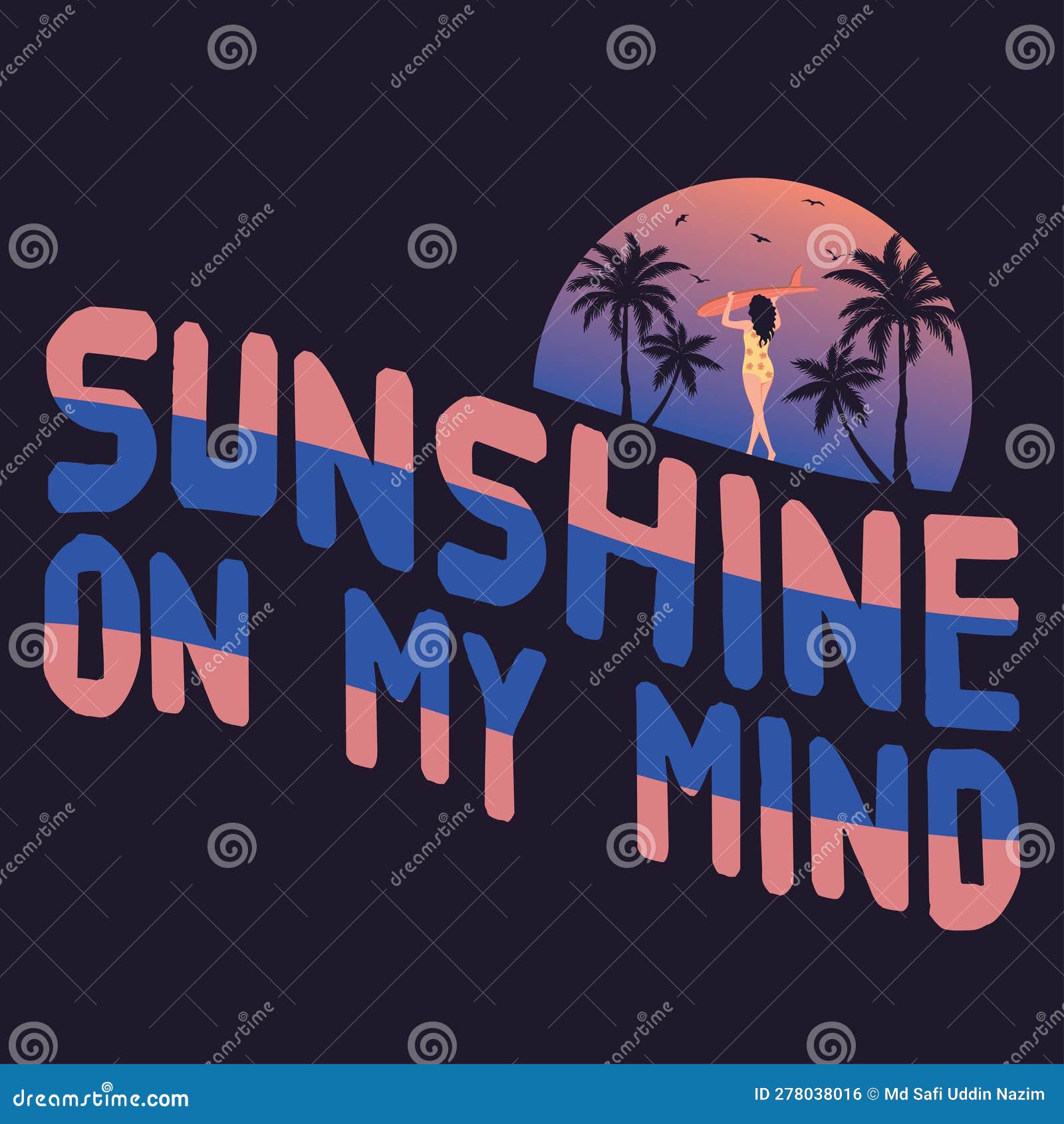 Sunshine on My Mind Vector Design Stock Vector - Illustration of card ...