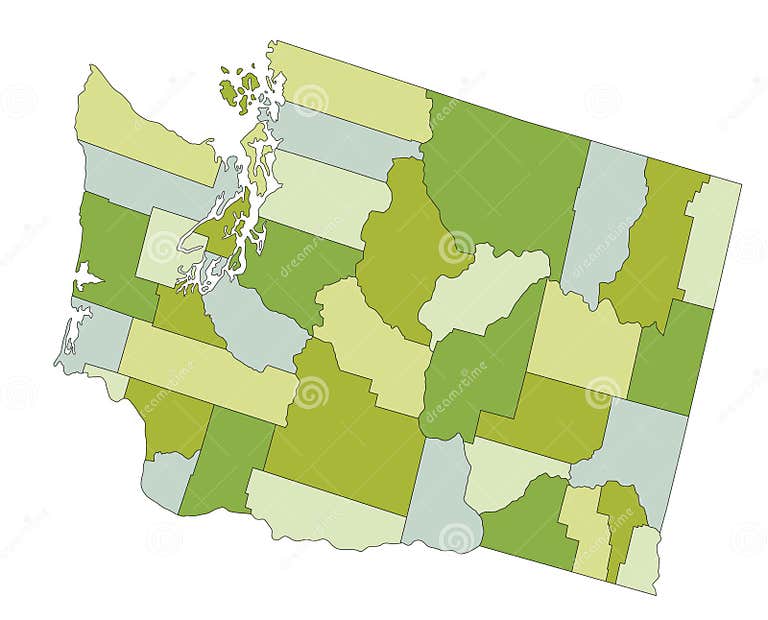 Detailed Editable Political Map with Separated Layers. Washington Stock ...