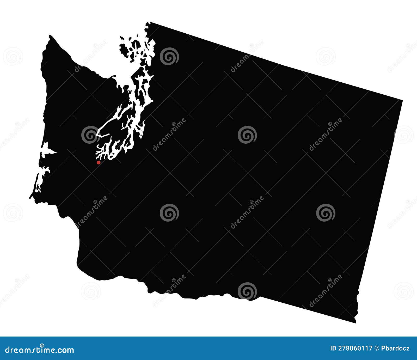 Detailed Washington Silhouette Map. Cartoon Vector | CartoonDealer.com ...