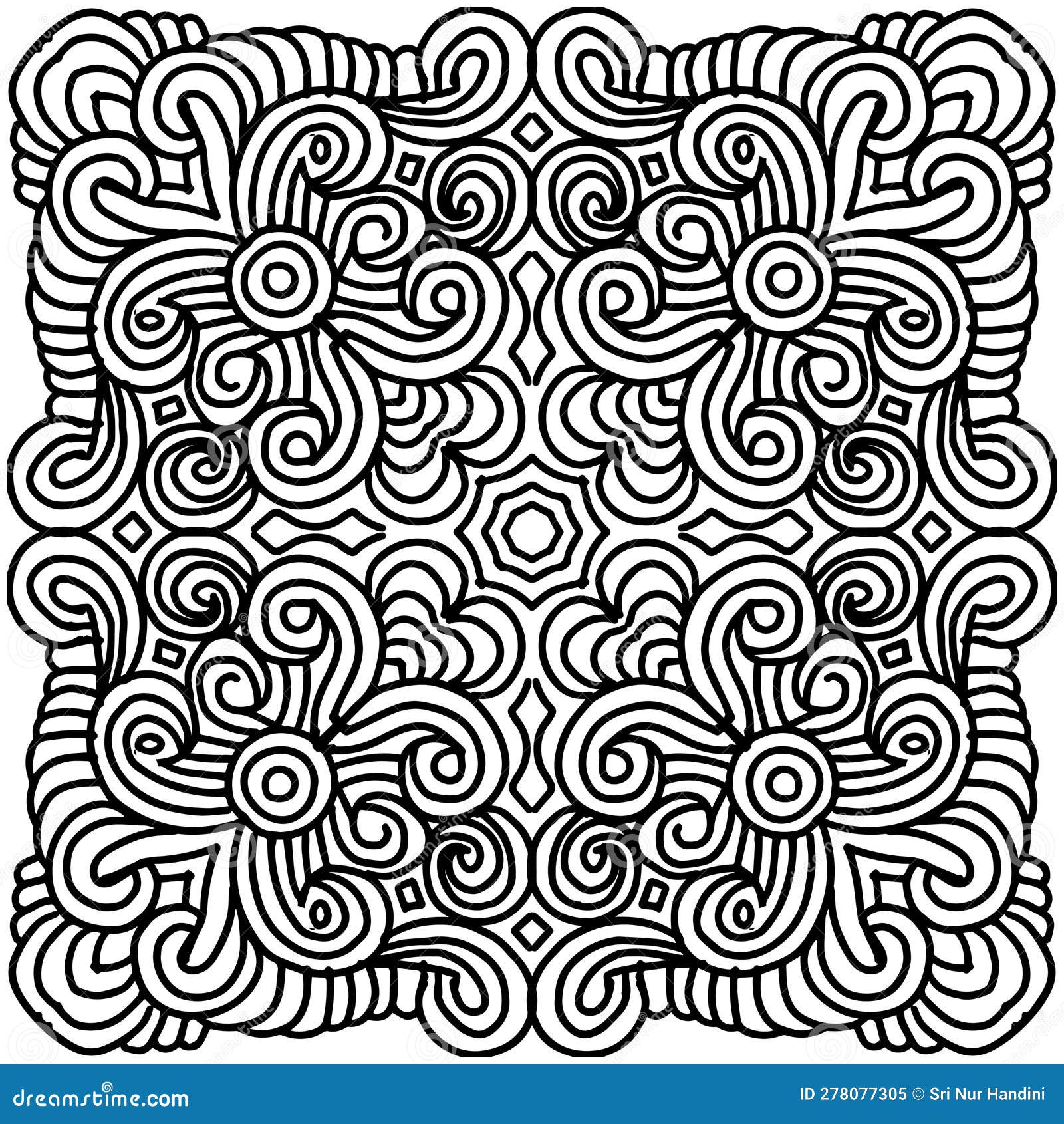Swirl seamless pattern stock illustration. Illustration of home - 278077305